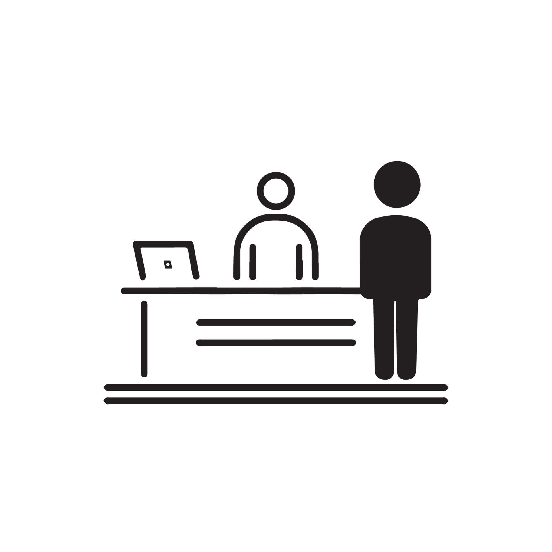 Registration desk vector , Customer service desk icon , Ticket counter ... Registration desk vector , Customer service desk icon , Ticket counter ...