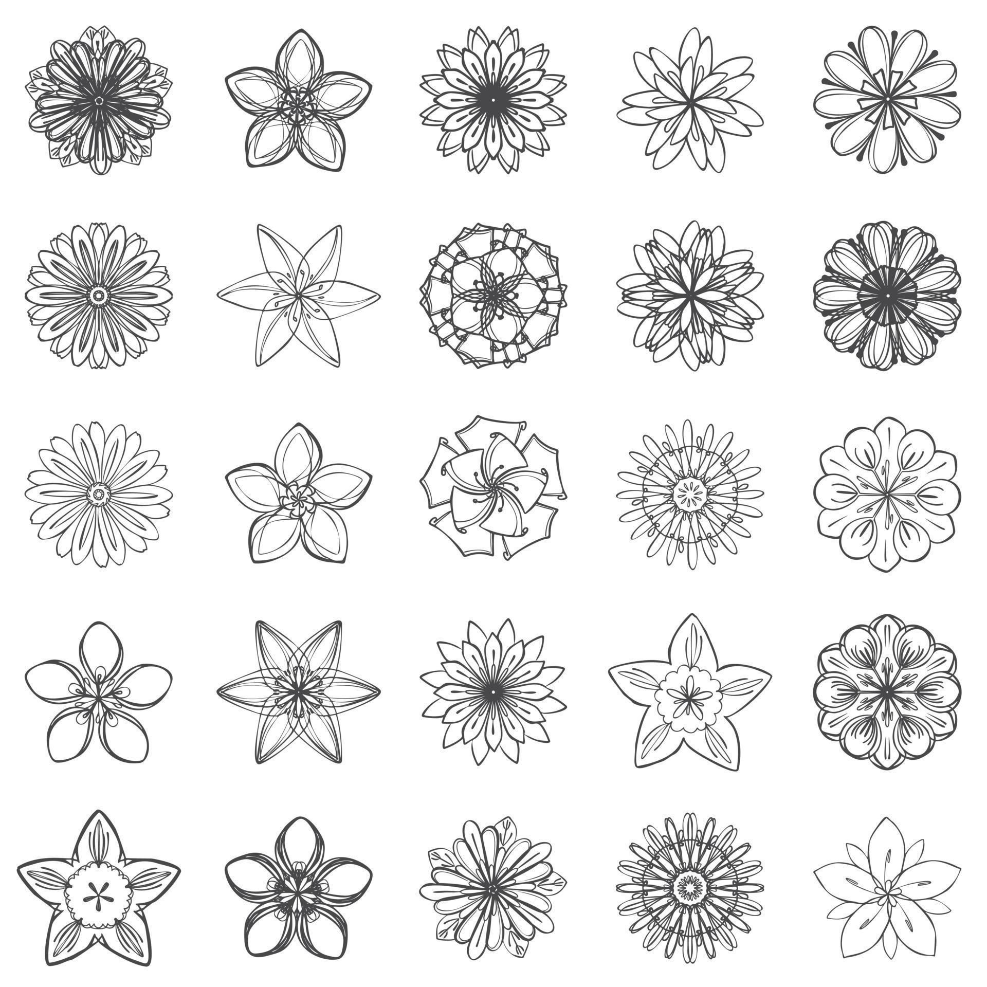 Flower icon set, simple style 8866405 Vector Art at Vecteezy