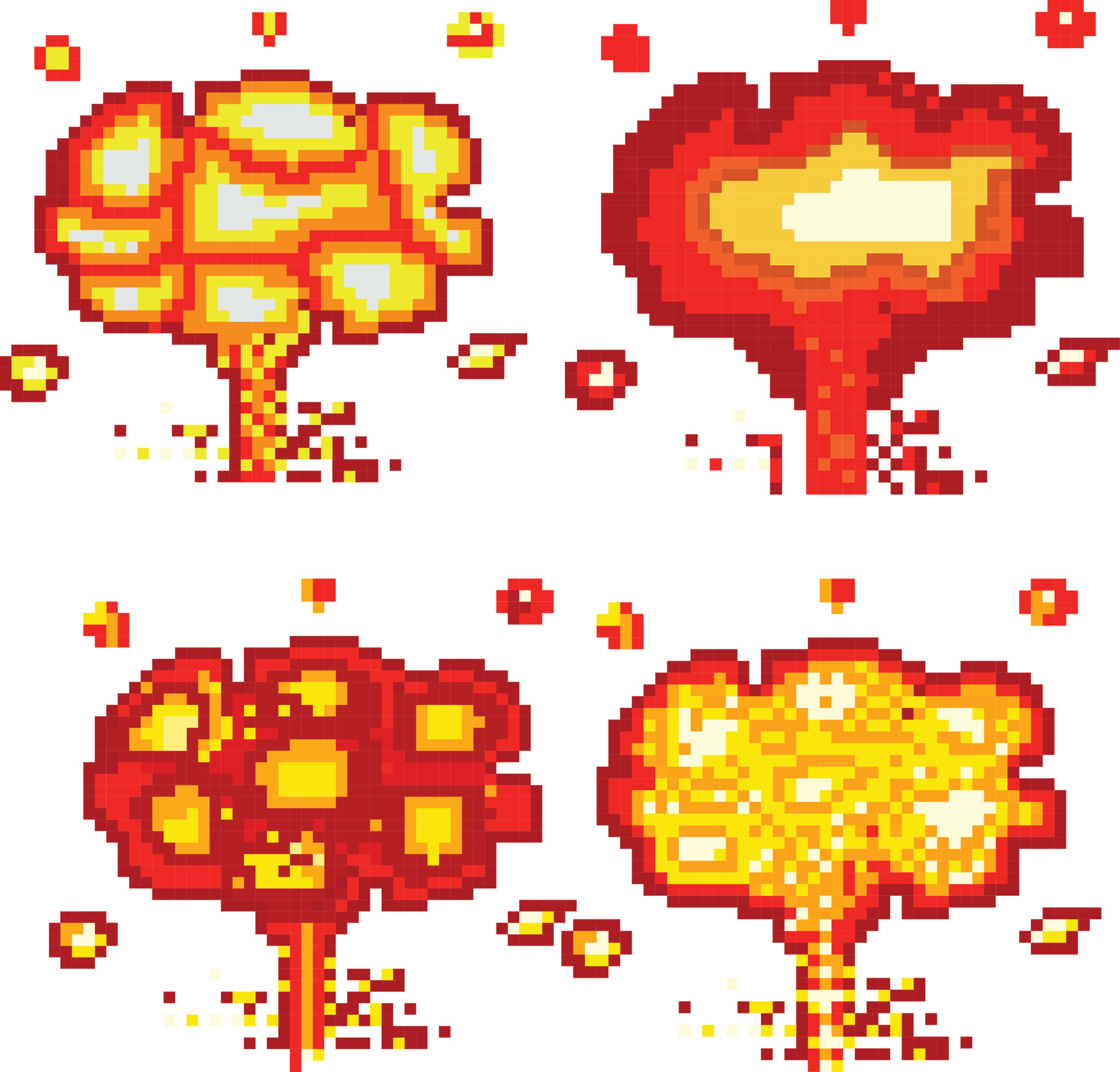 Printexplosion Pixel Art Video Game Explosion Animation Flame Pixel Art 8873216 Vector Art At