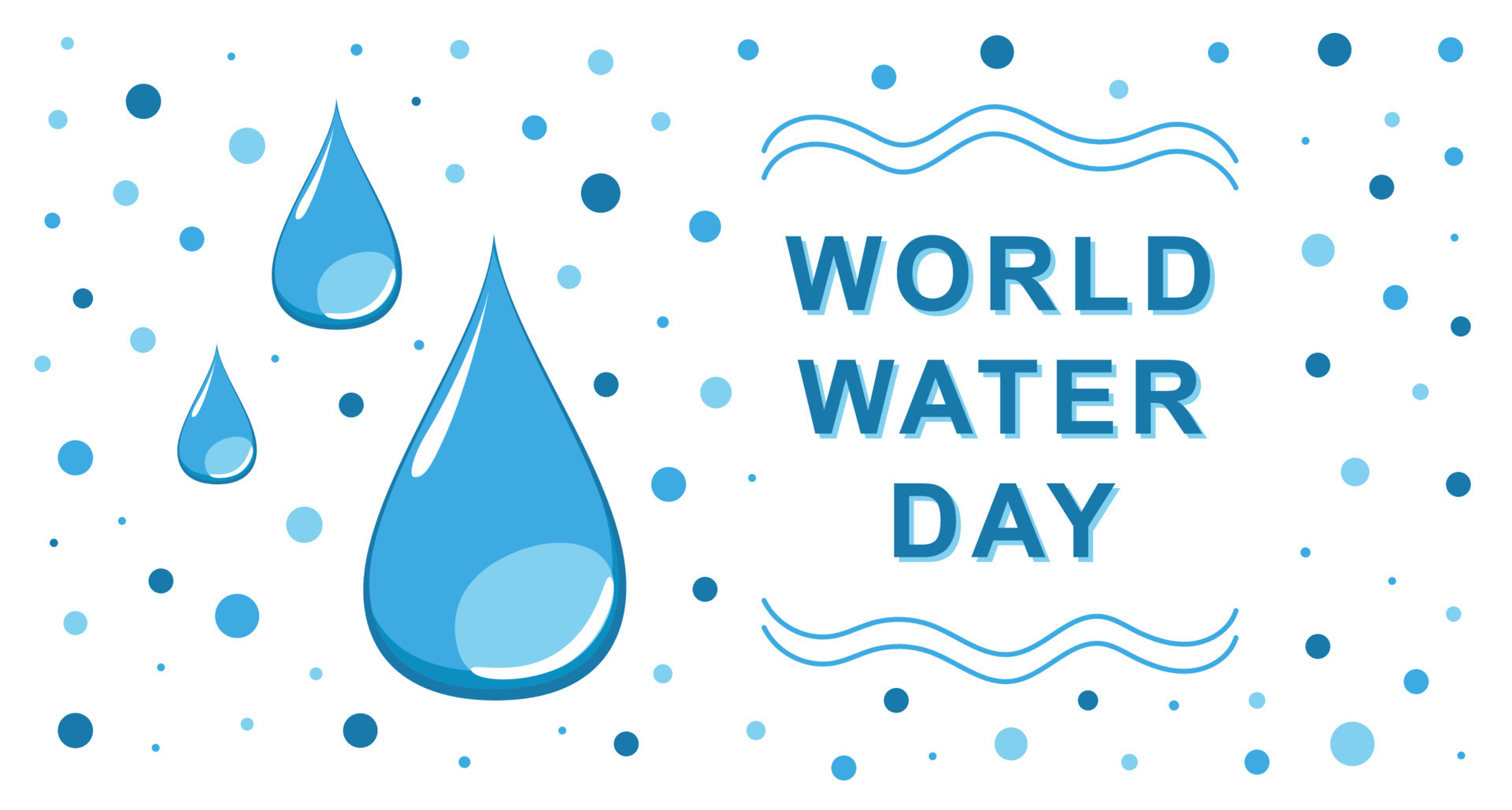 World Water Day Vector Banner Blue Drops And Dots 8875456 Vector Art