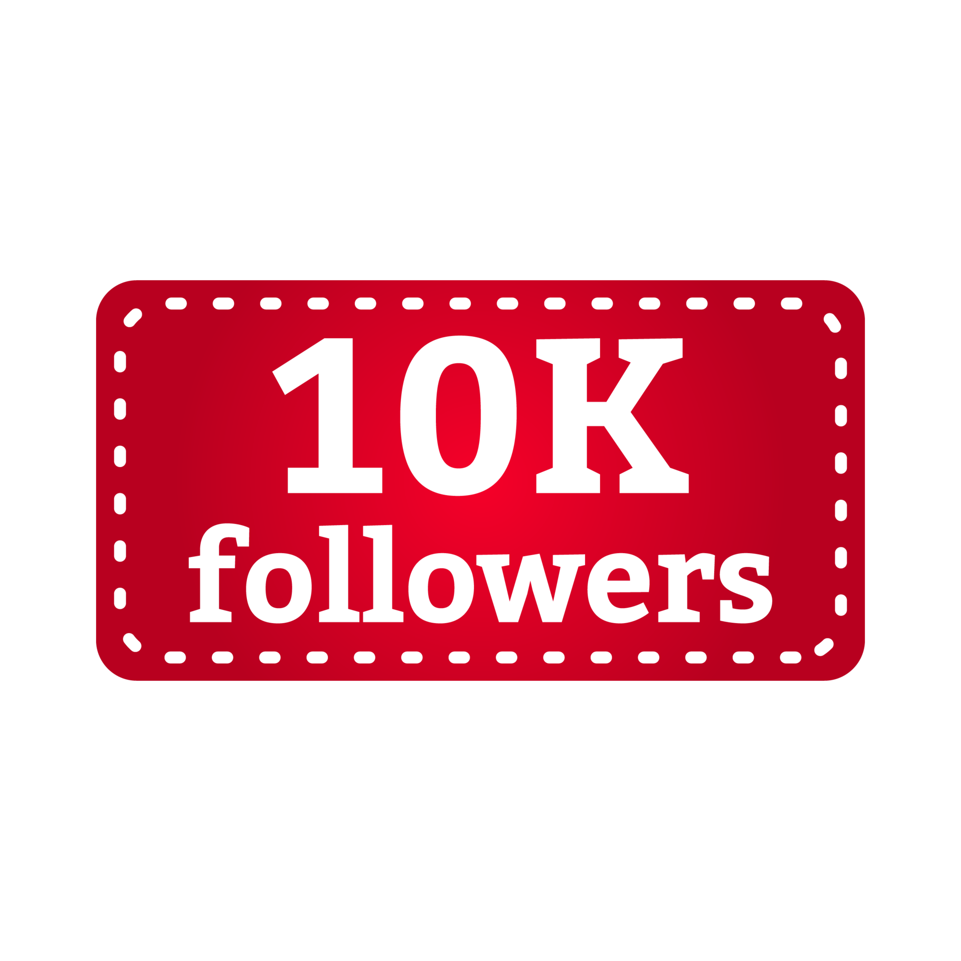 10k Followers Button Collection Social Media Follower Button With Red