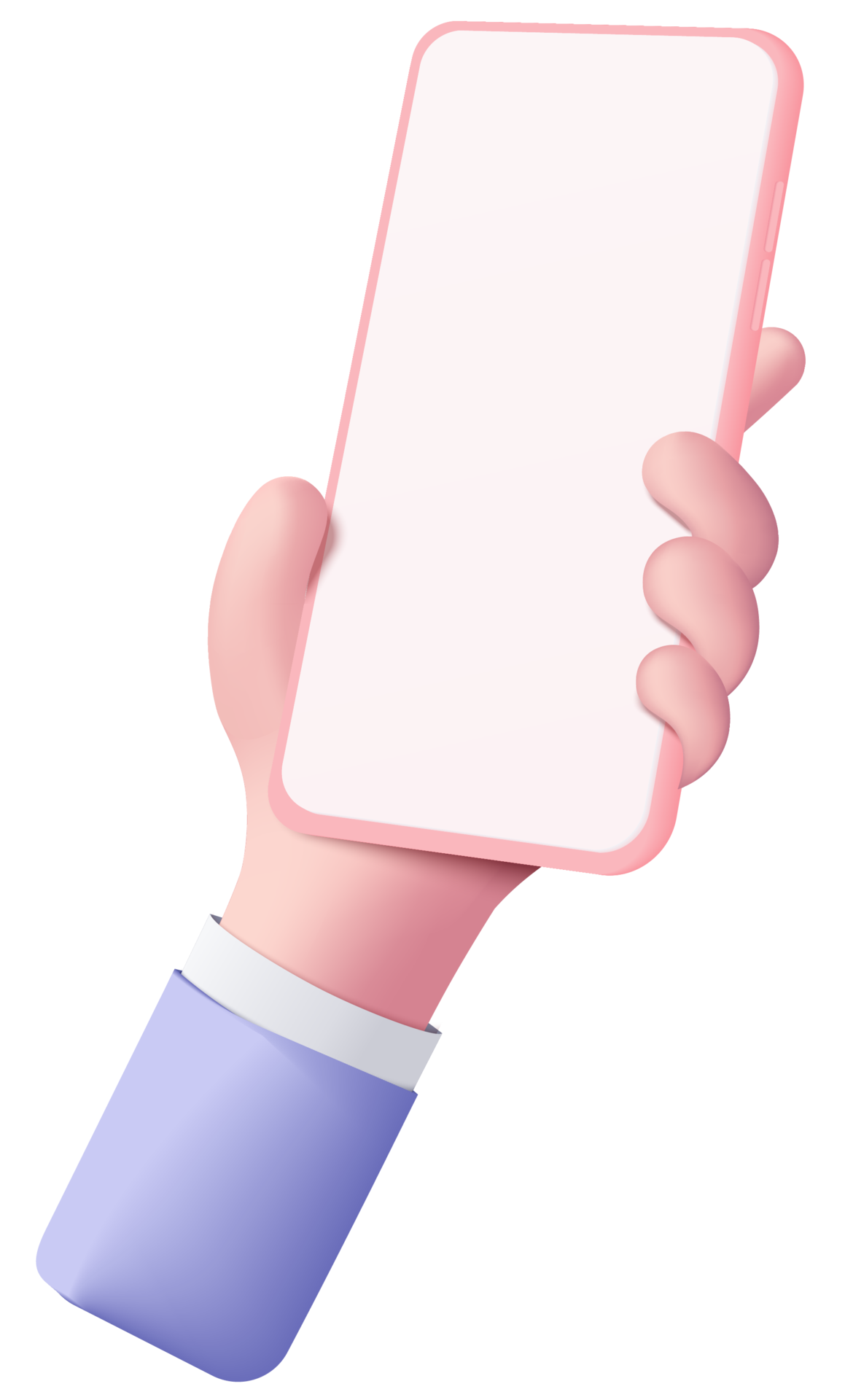 3d Hand Holding Mobile Phone Isolated On Pastel Background Hand Using
