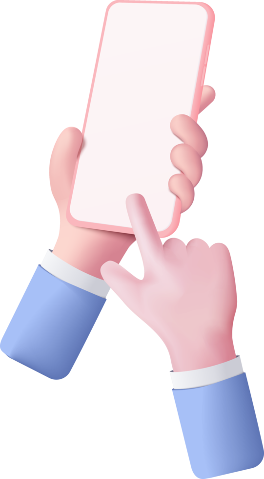 3d Hand Holding Mobile Phone Isolated On Pastel Background Hand Using