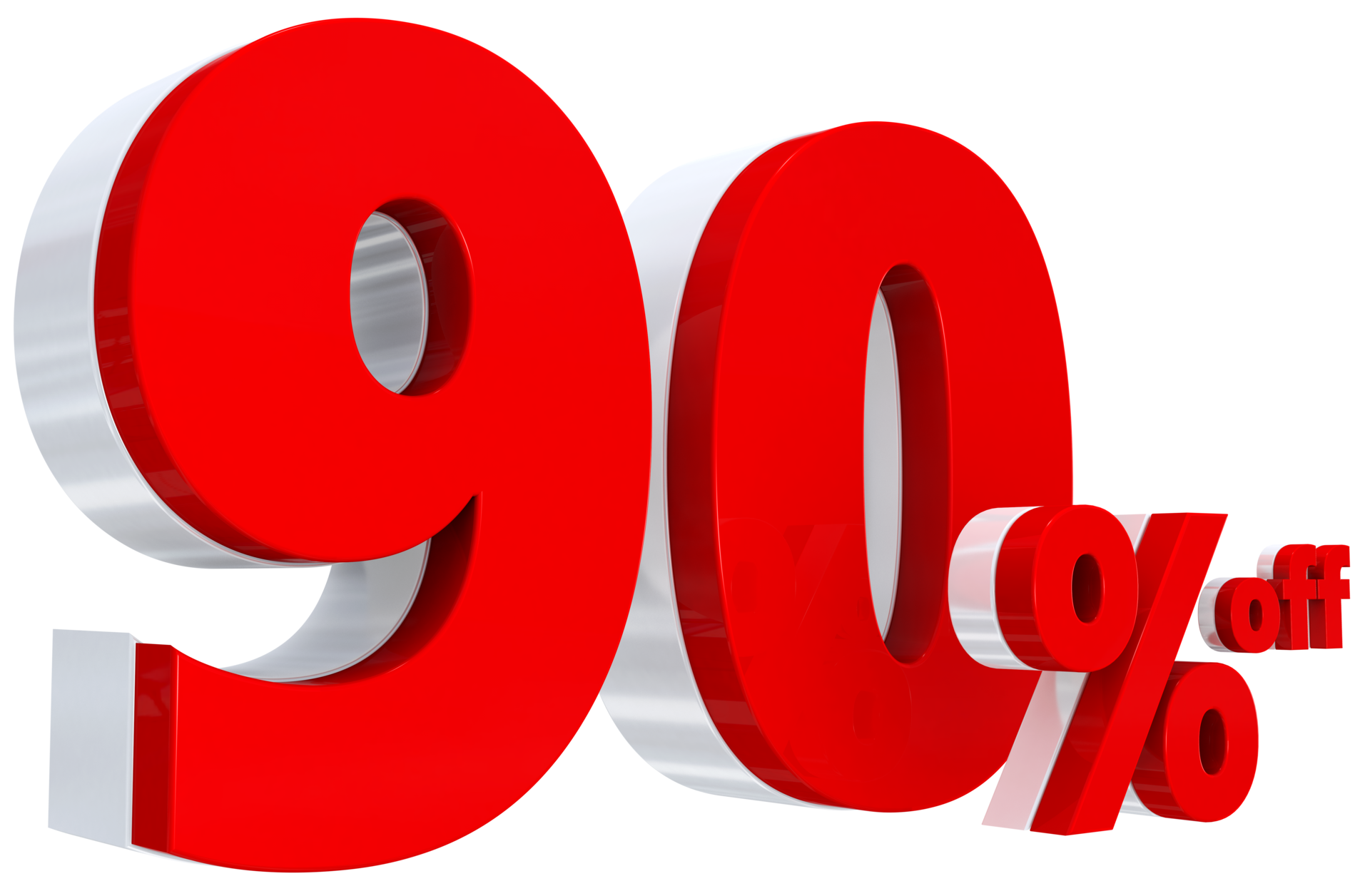 Discount 90 Percent Red Offer In 3d 8880250 PNG