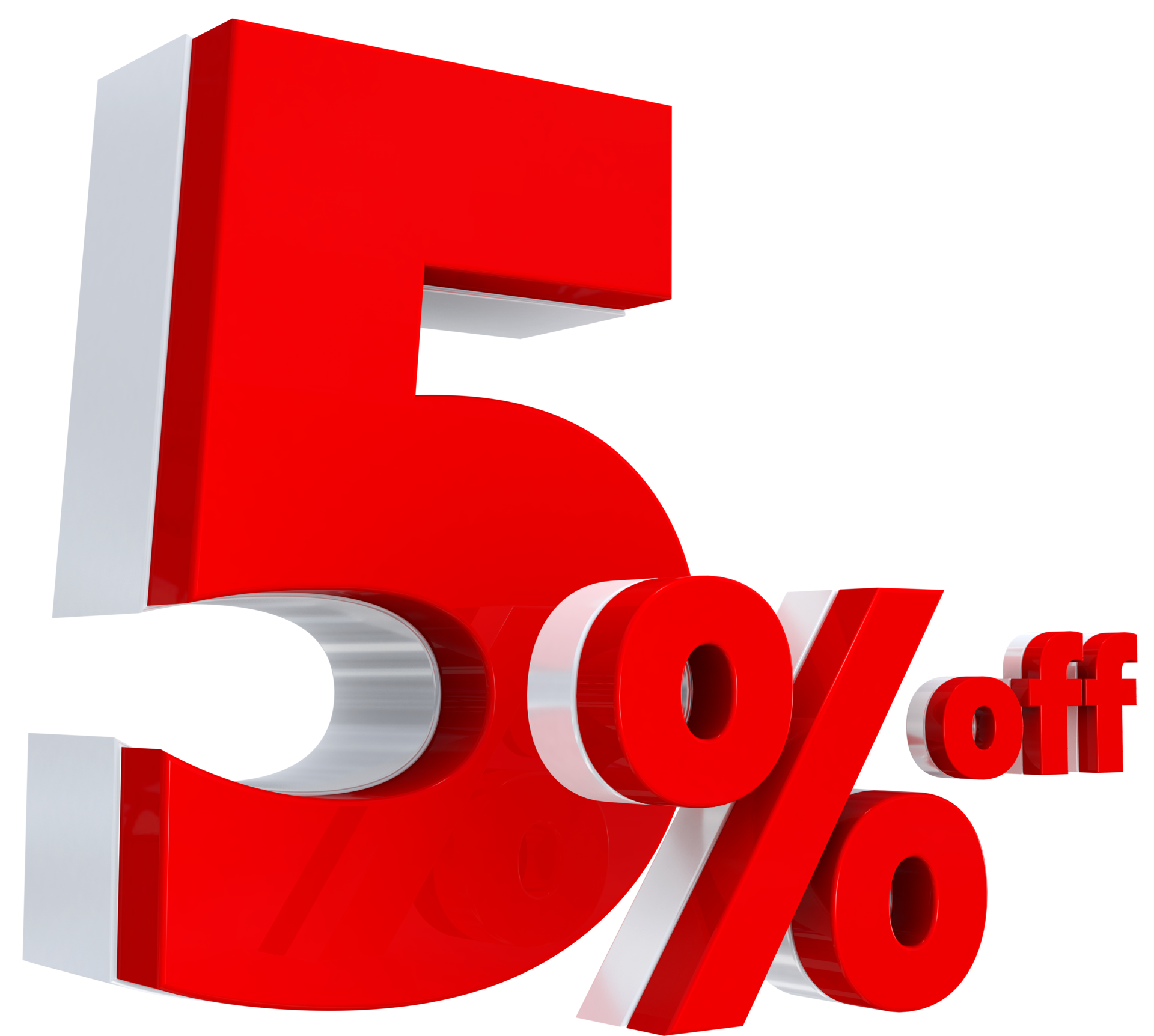 Descuento 5 Por Ciento Oferta Roja En 3d 8880257 PNG