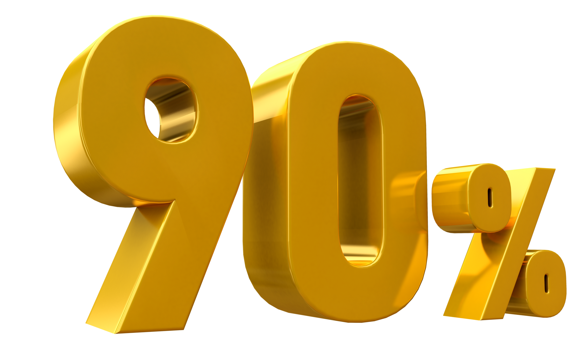 90 Percent Luxury Gold Offer In 3d 8880278 PNG