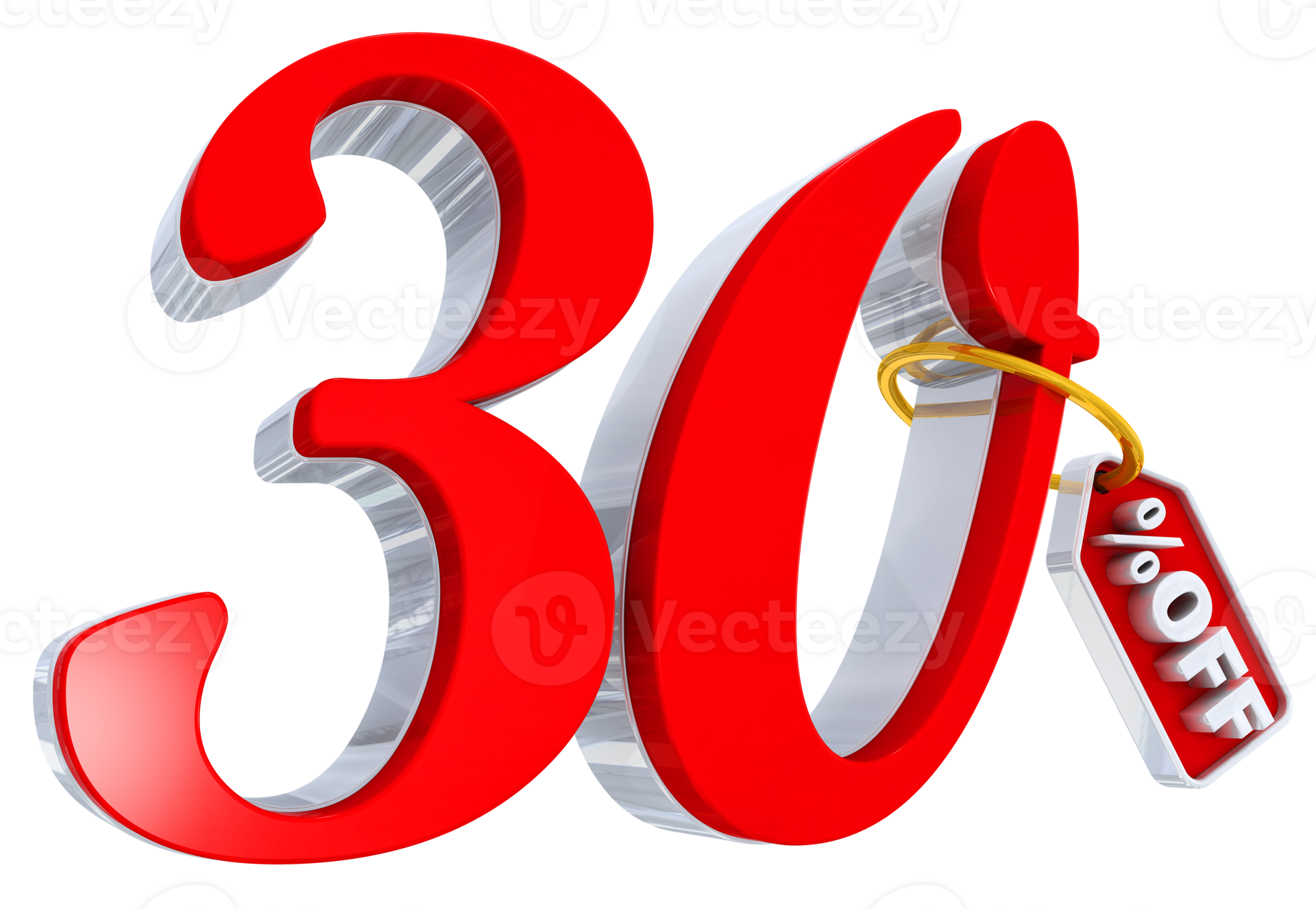 30 Percent Red Offer In 3d 8880305 Png