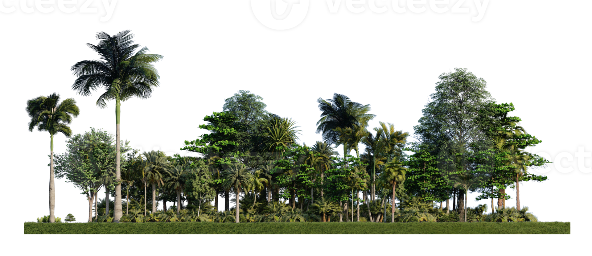 3ds rendering image of 3d rendering trees on grasses field 8880436 PNG