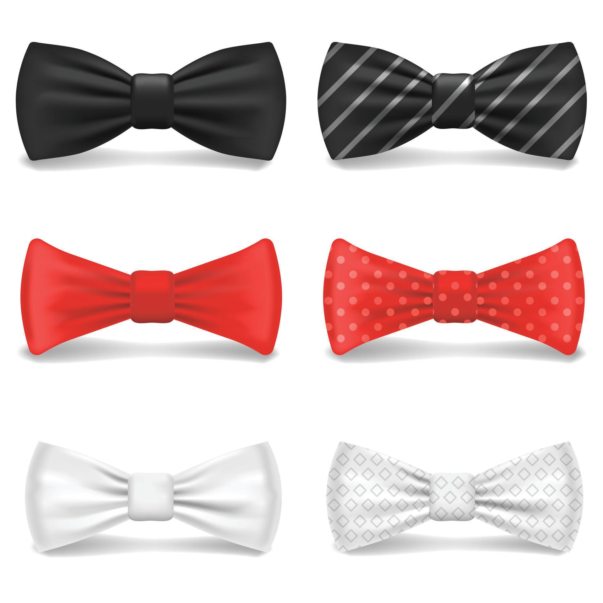 Bowtie icon set, realistic style 8880878 Vector Art at Vecteezy