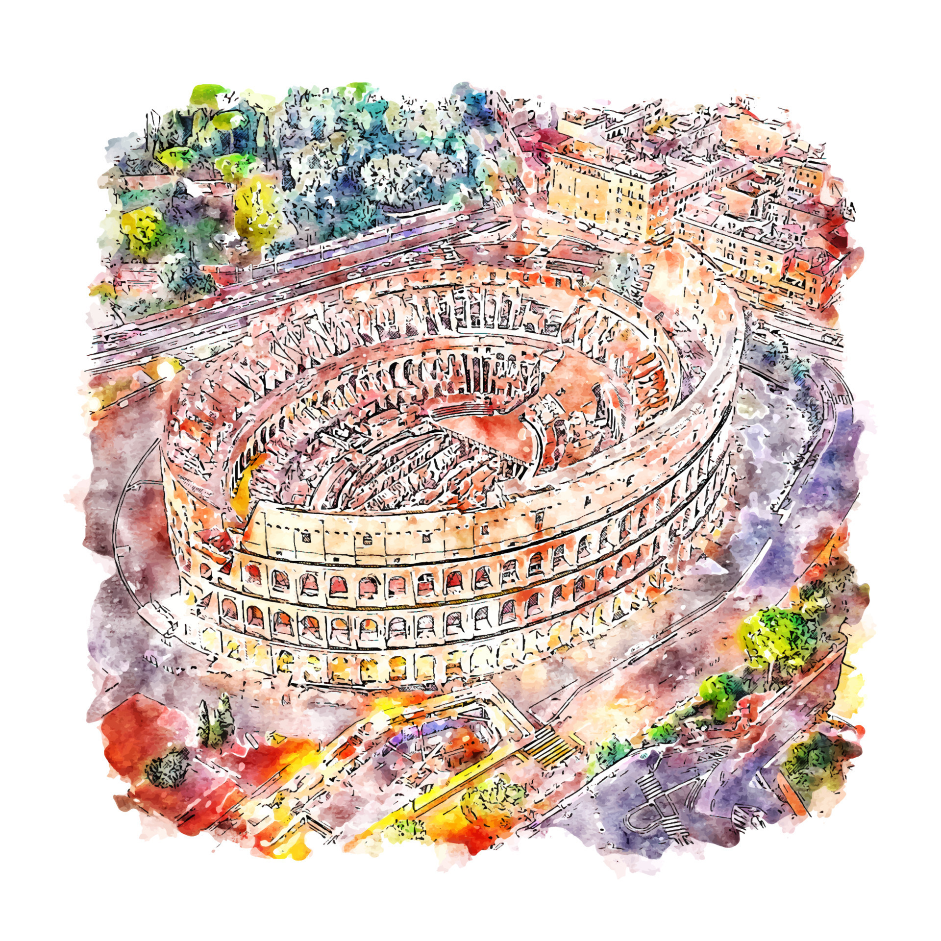 coliseo roma italia acuarela boceto dibujado a mano ilustración 8881973 ... coliseo roma italia acuarela boceto dibujado a mano ilustración 8881973 ...