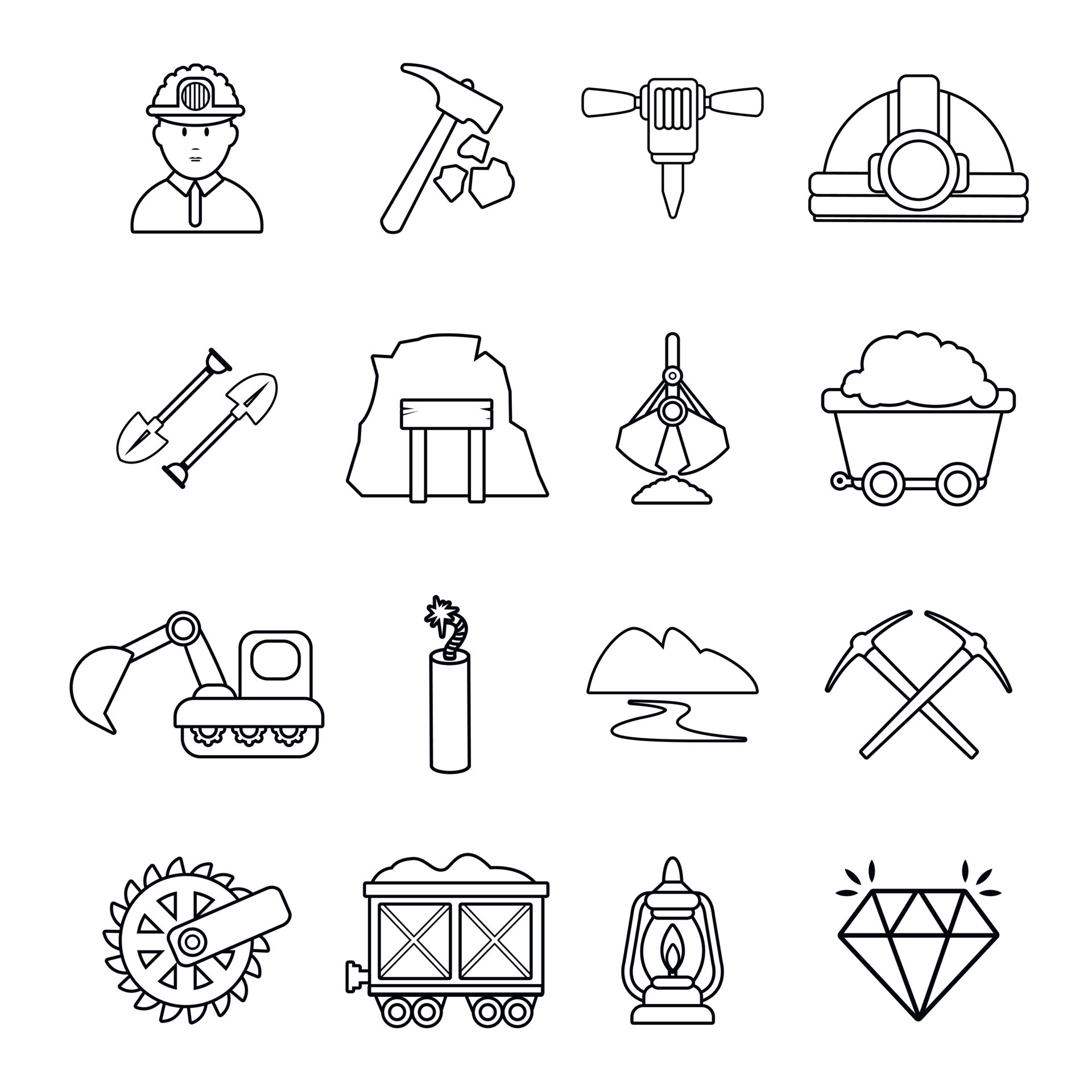 Mining minerals business icons set, outline style 8882163 Vector Art at ... Mining minerals business icons set, outline style 8882163 Vector Art at ...
