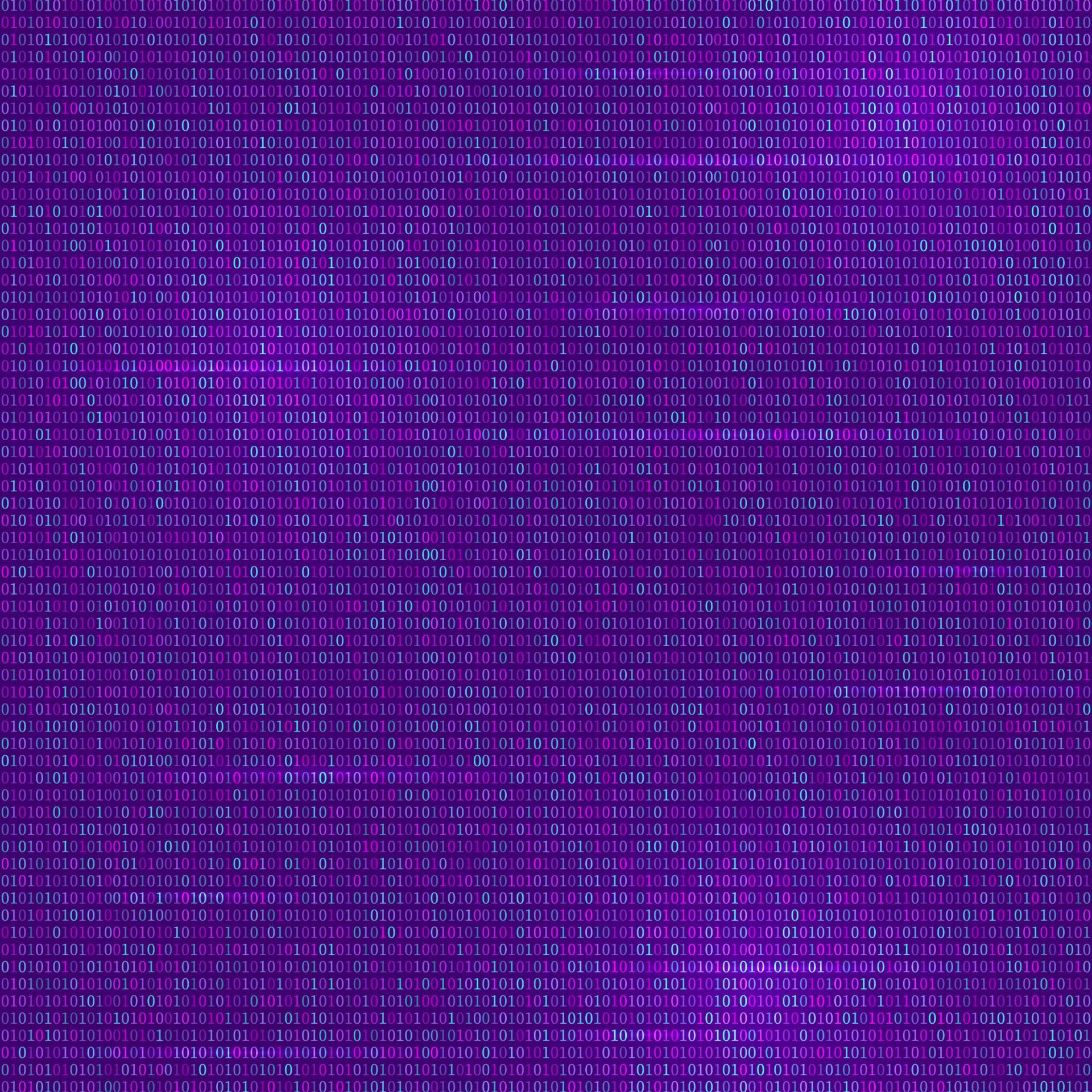 Binary code background. Programming code. Dark net or big data theme. Bright neon colors matrix ...