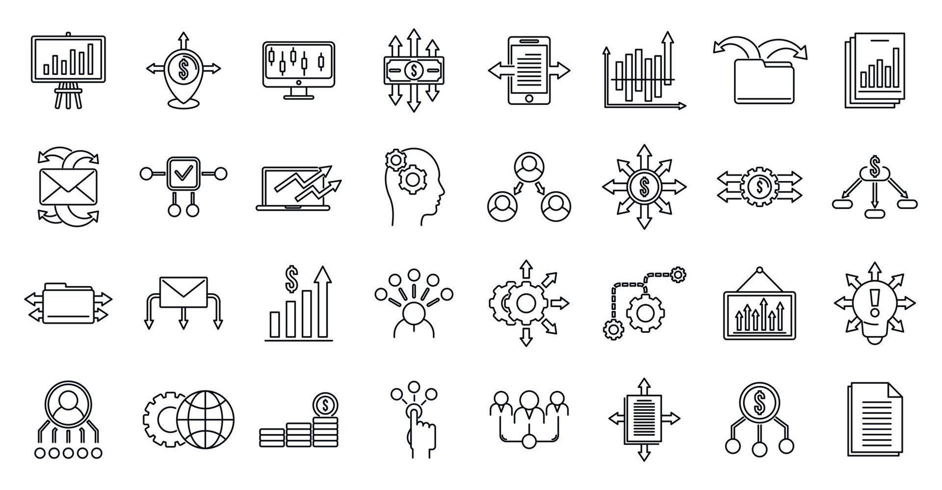 Restructuring Refer Icons Set Outline Style 8882745 Vector Art At Vecteezy