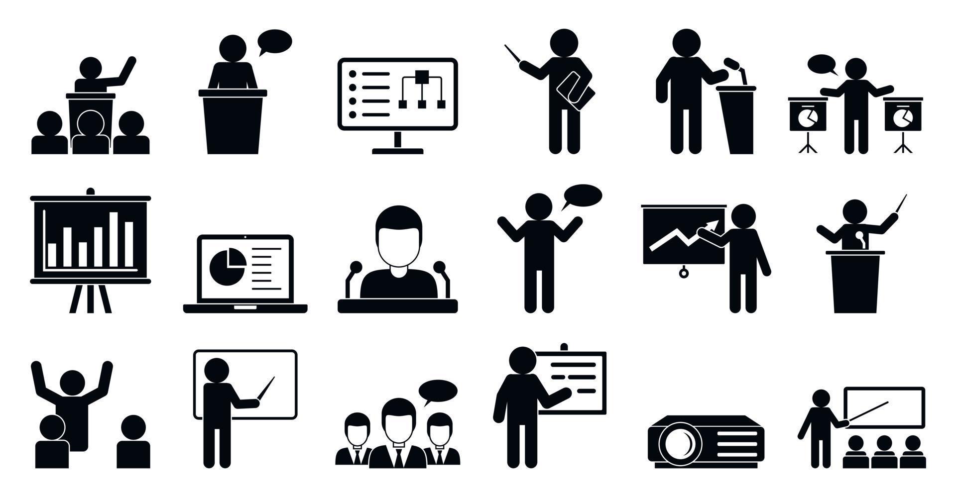 Lecture icons set, simple style 8885065 Vector Art at Vecteezy