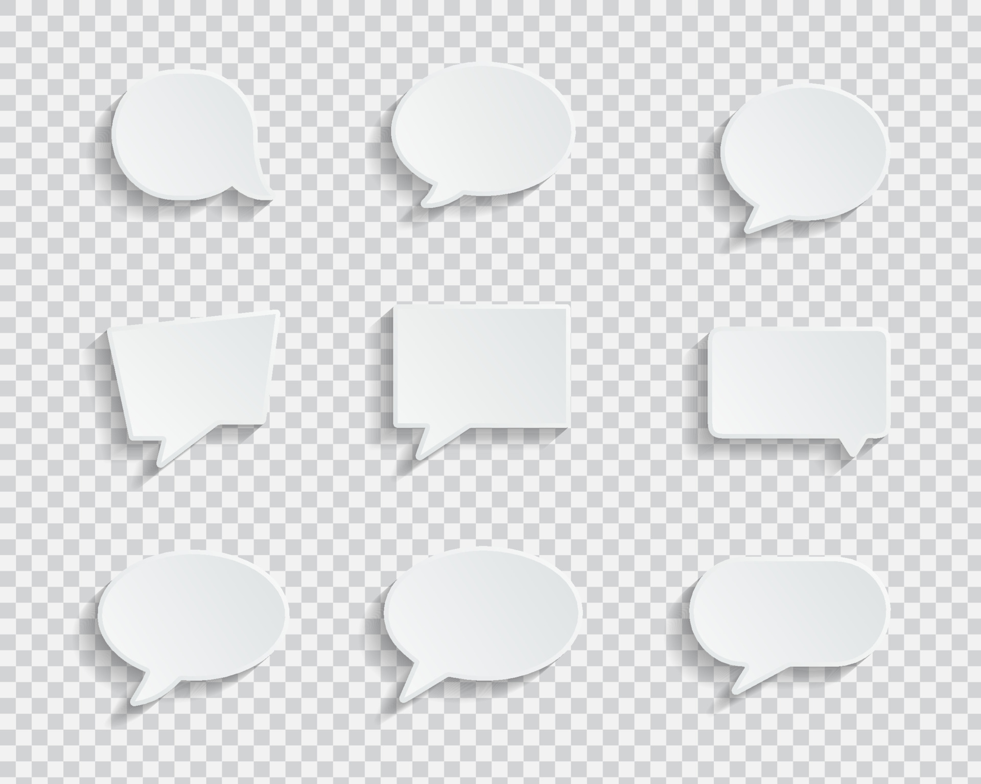 White blank speech bubbles isolated vector set. Infographic design ...