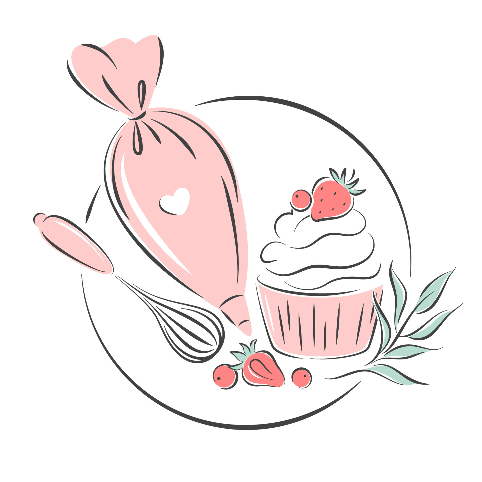 Logotipo De Pastelería Conjunto De Herramientas Para Hacer Pasteles