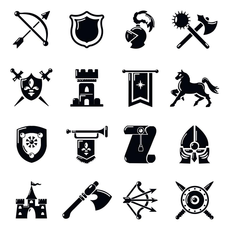 Knight medieval icons set, simple style 8887286 Vector Art at Vecteezy Knight medieval icons set, simple style 8887286 Vector Art at Vecteezy