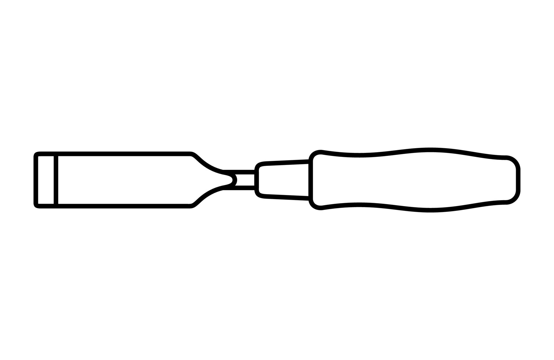 Chisel Icon In Line Art Style Isolated On White Background Carpenter