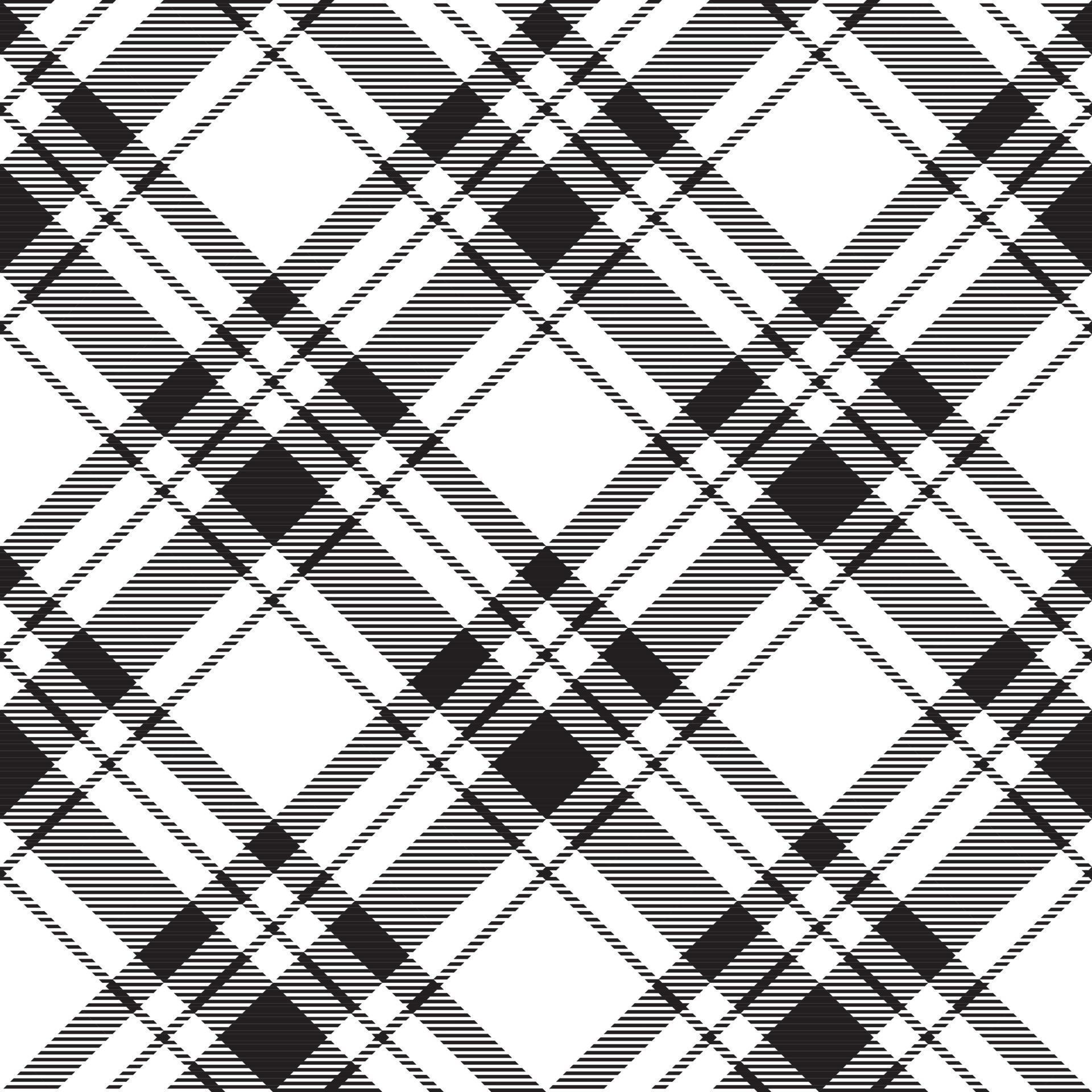 Black and white seamless plaid pattern background. Vector graphics ...
