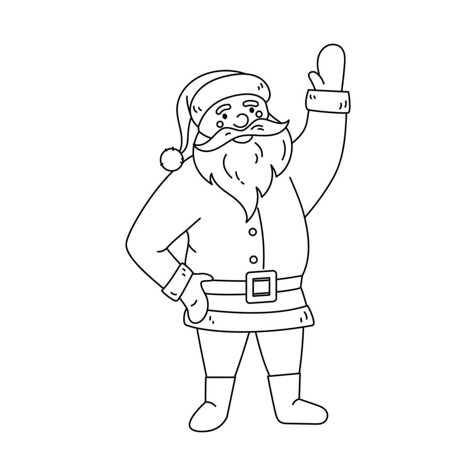 Santa Coloring Pages Black And White