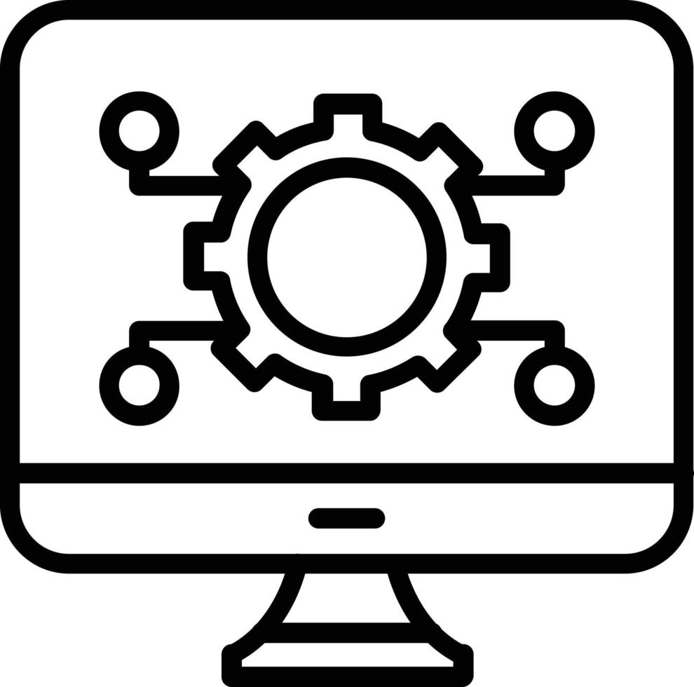 Computer Vector Line Icon 8897968 Vector Art at Vecteezy