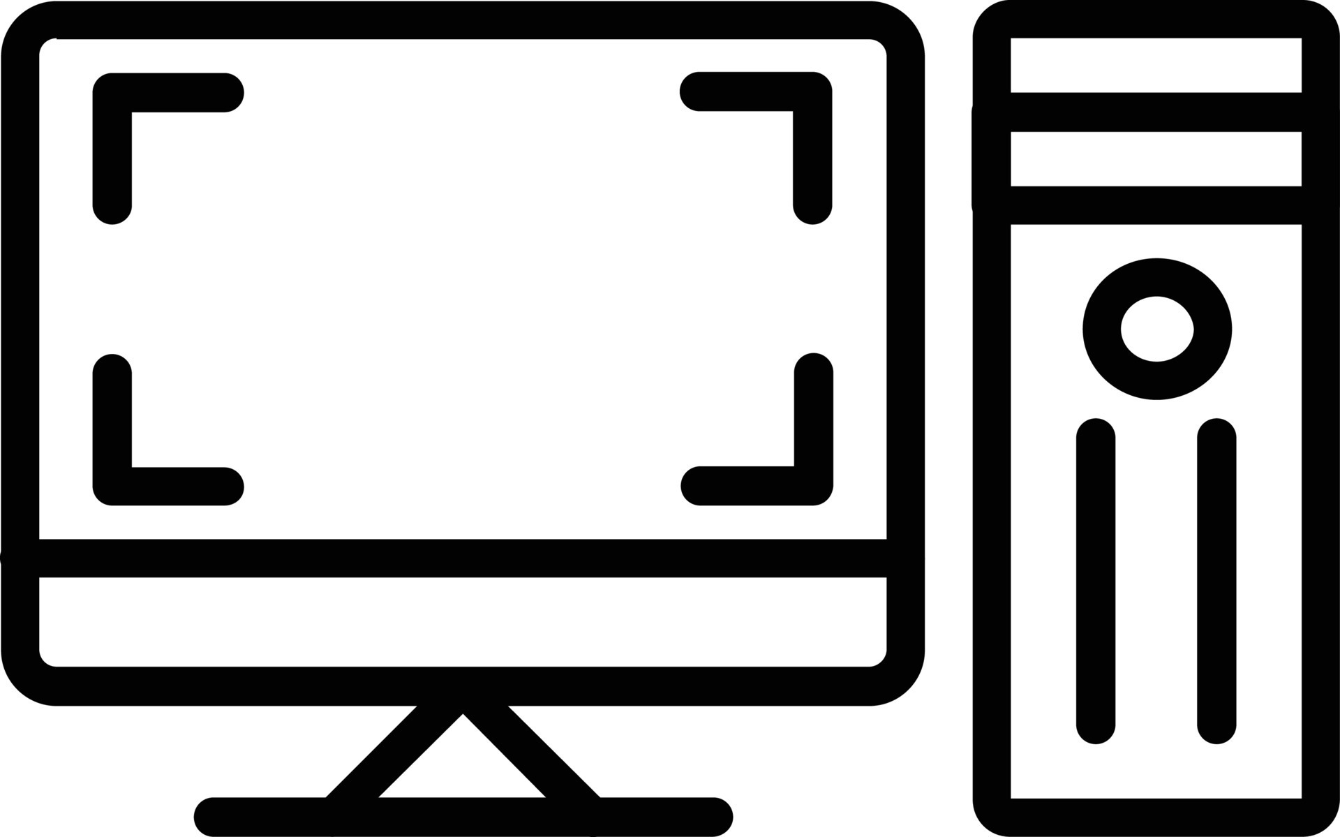 Computer Vector Line Icon 8898212 Vector Art at Vecteezy