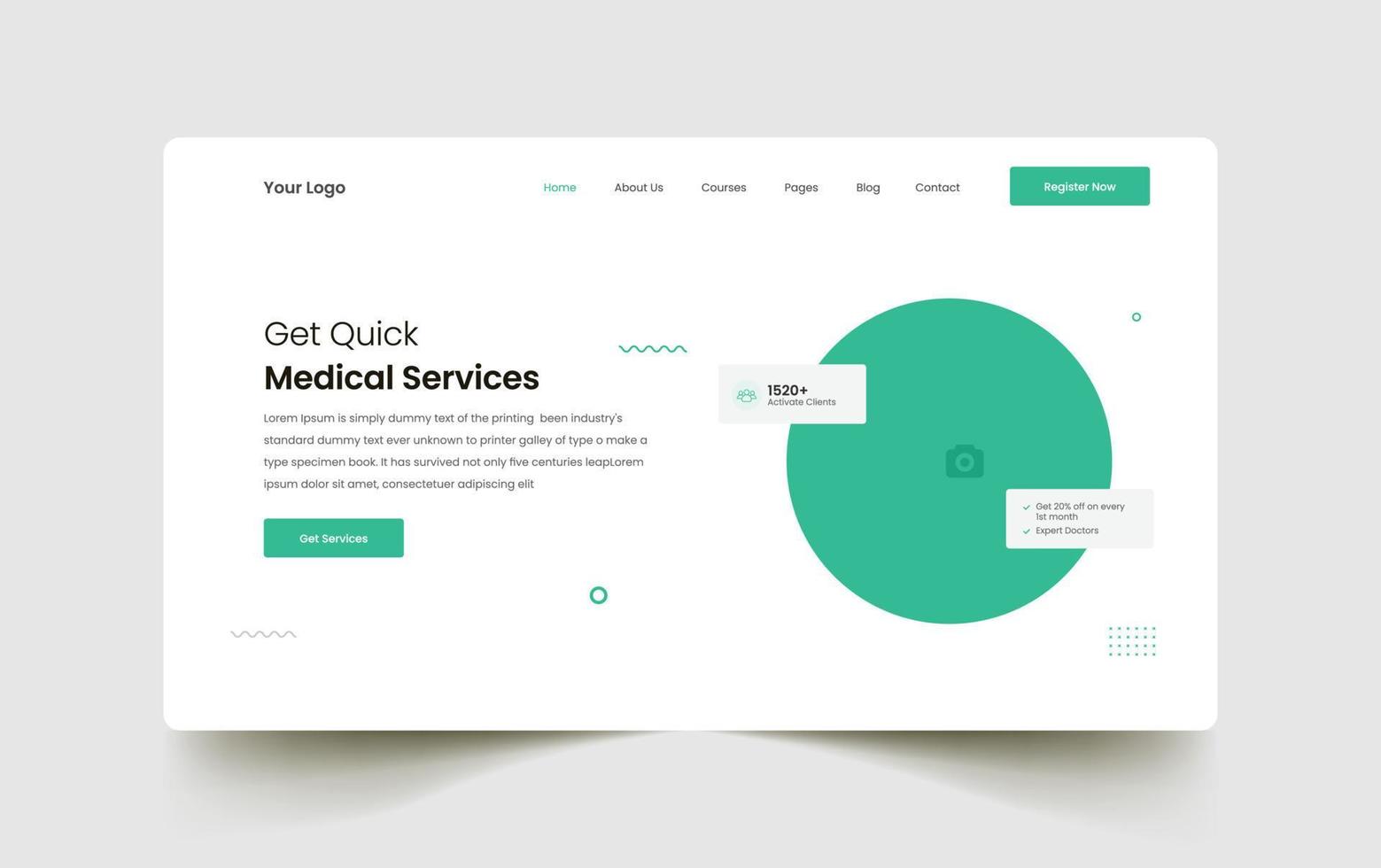 Medical healthcare business website landing page ui template design ...