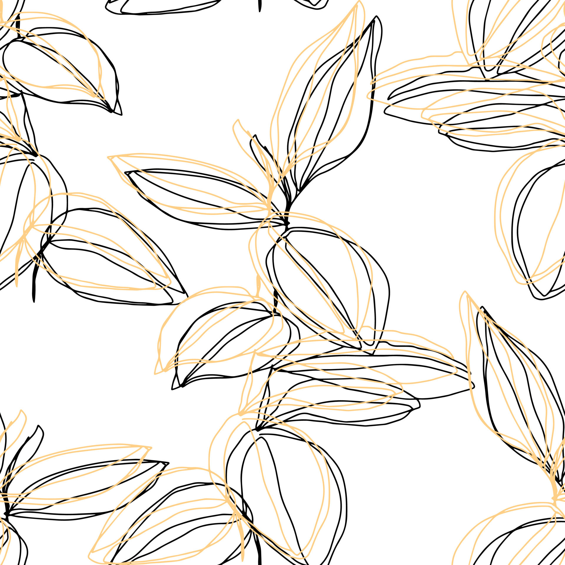 minimalism line art foliage vector seamless pattern 8903609 Vector Art ...