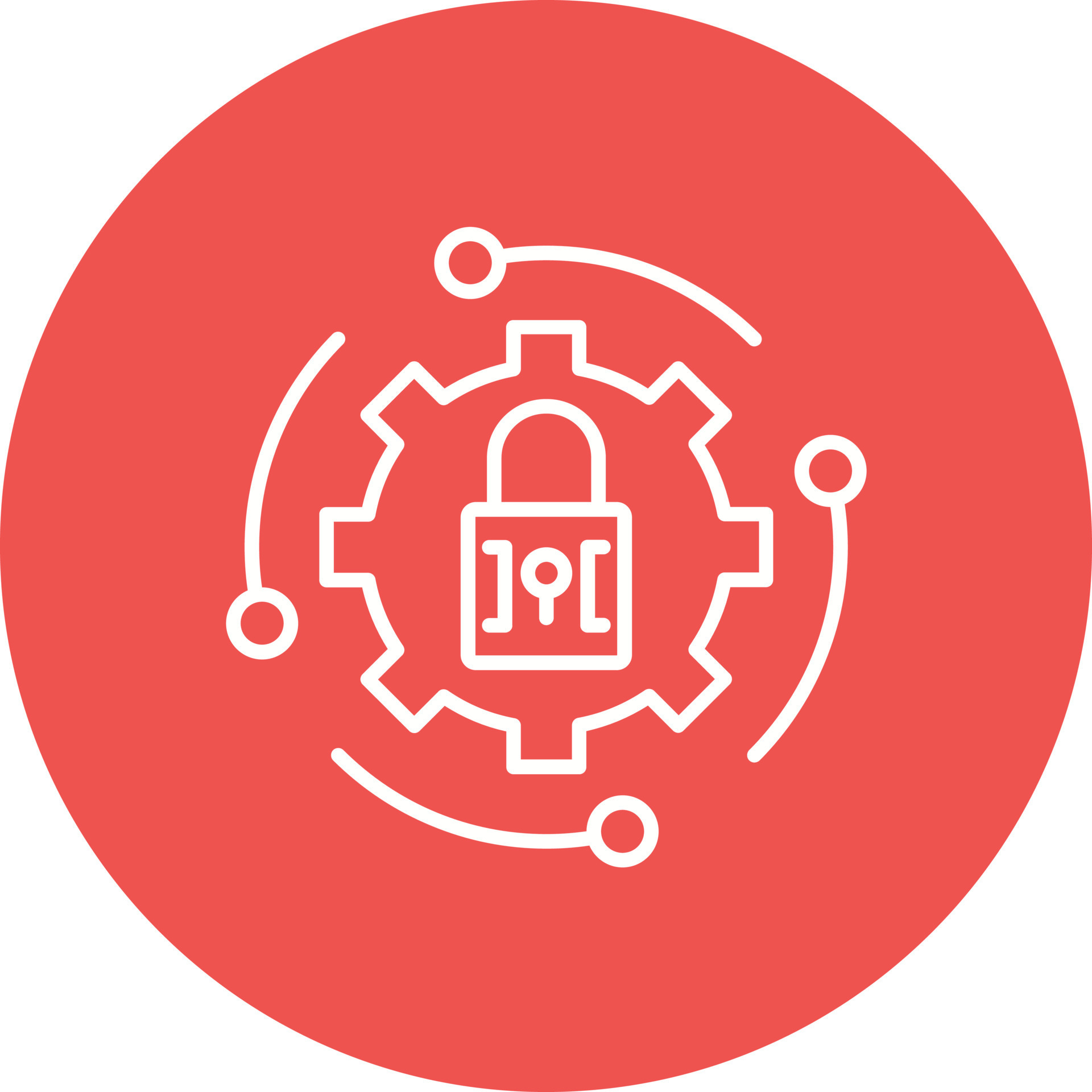 Security Settings Line Circle Background Icon 8906715 Vector Art at ...