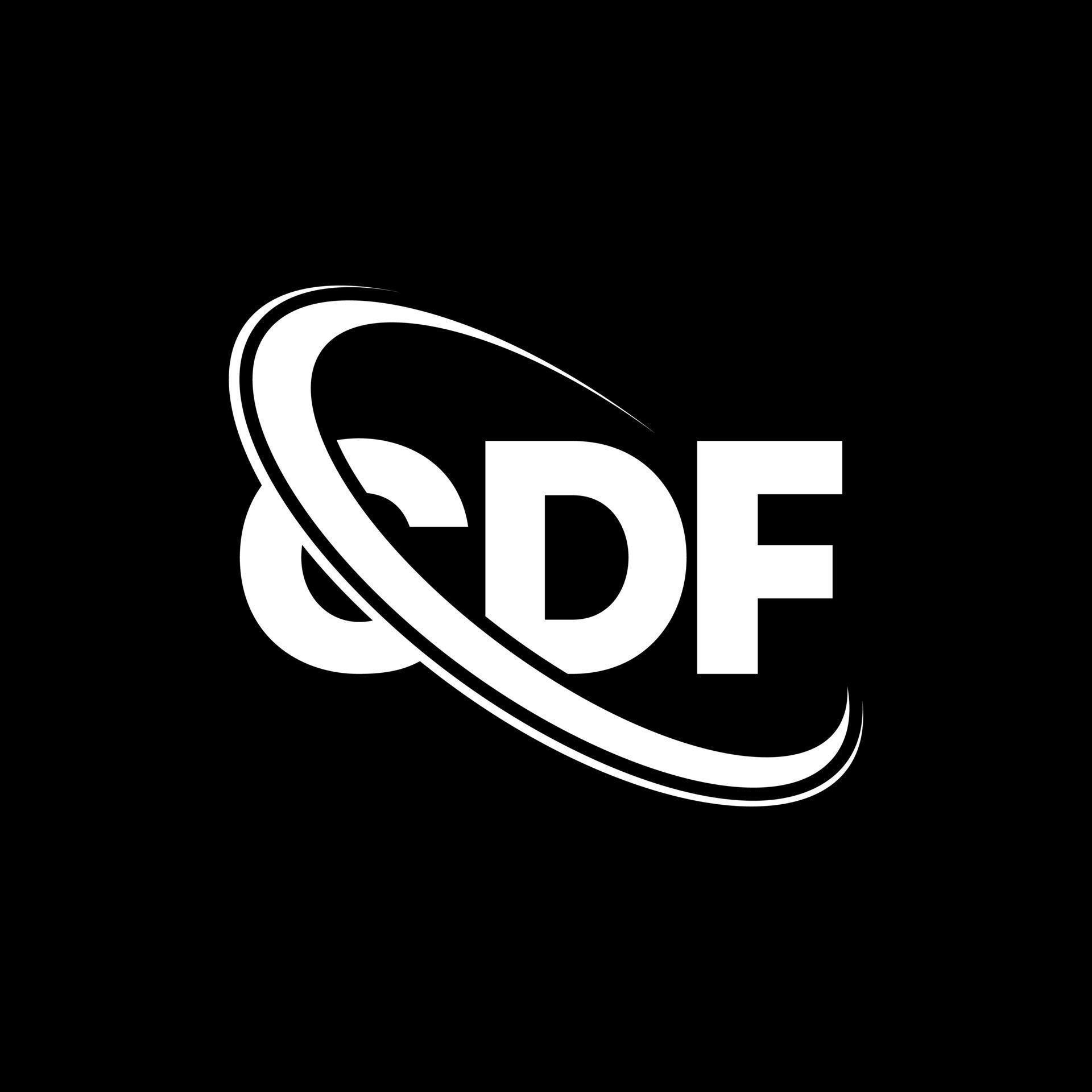 CDF logo. CDF letter. CDF letter logo design. Initials CDF logo linked with circle and uppercase ...