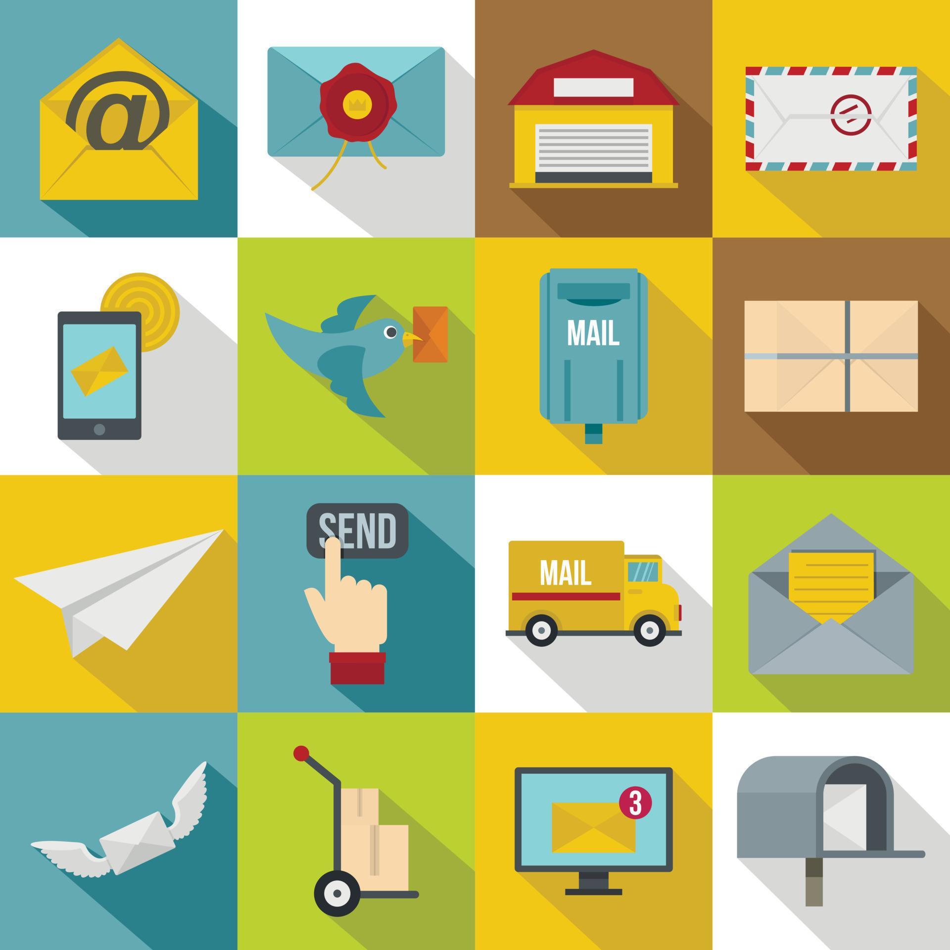 Poste service icons set, flat style 8910421 Vector Art at Vecteezy Poste service icons set, flat style 8910421 Vector Art at Vecteezy