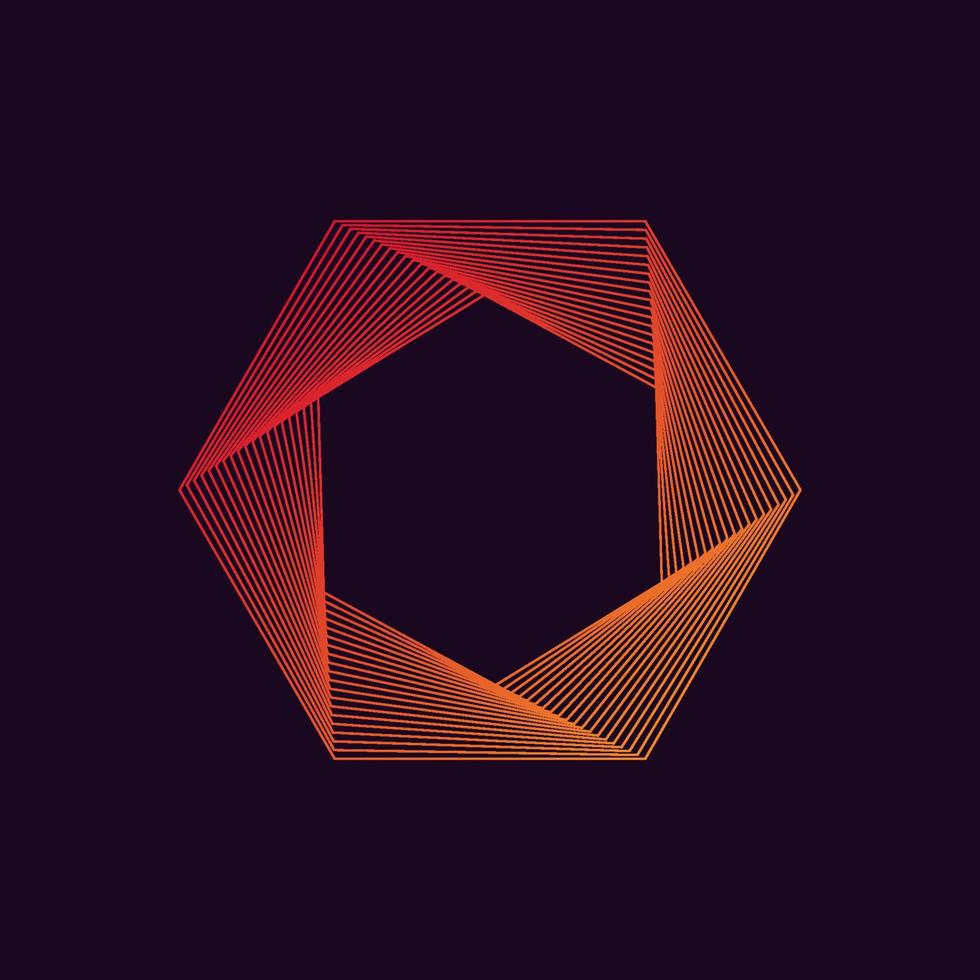 Dynamic Liner Hexagonal Shape Abstract Modern Graphic Element Colorful Gradient Design Vector