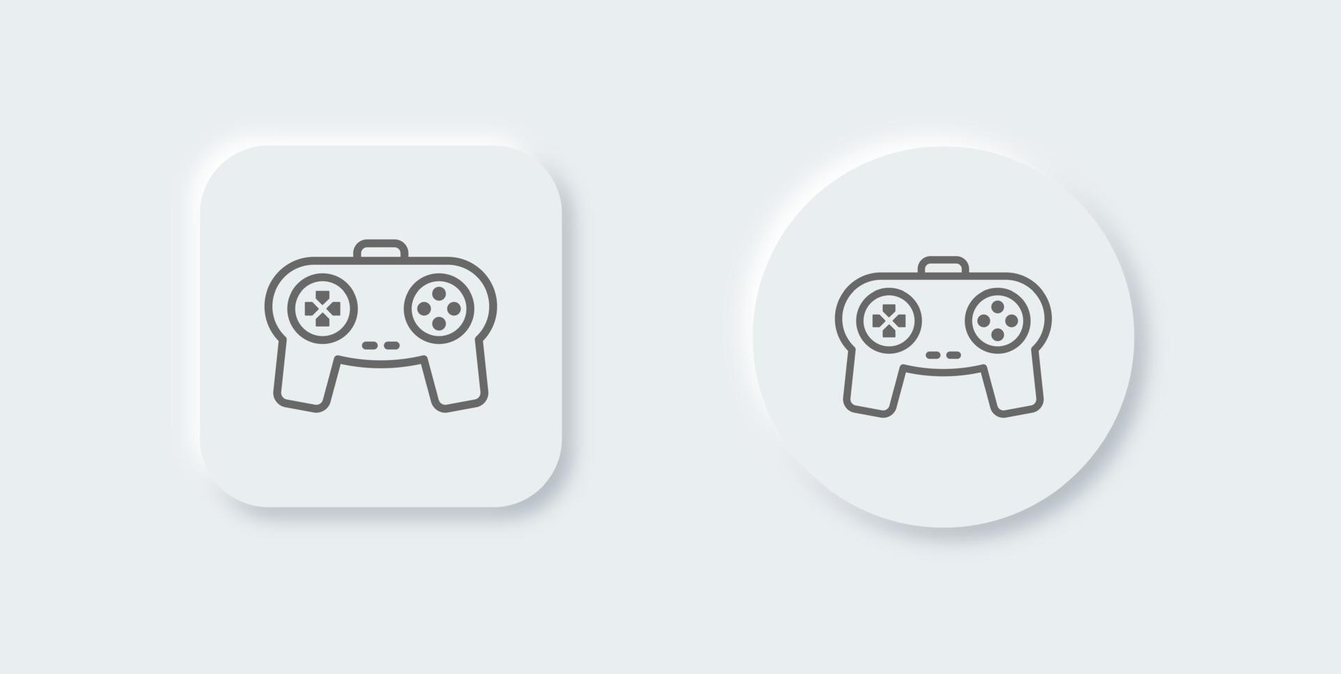 Joystick Line Icon In Neomorphic Design Style Game Console Sign Vector