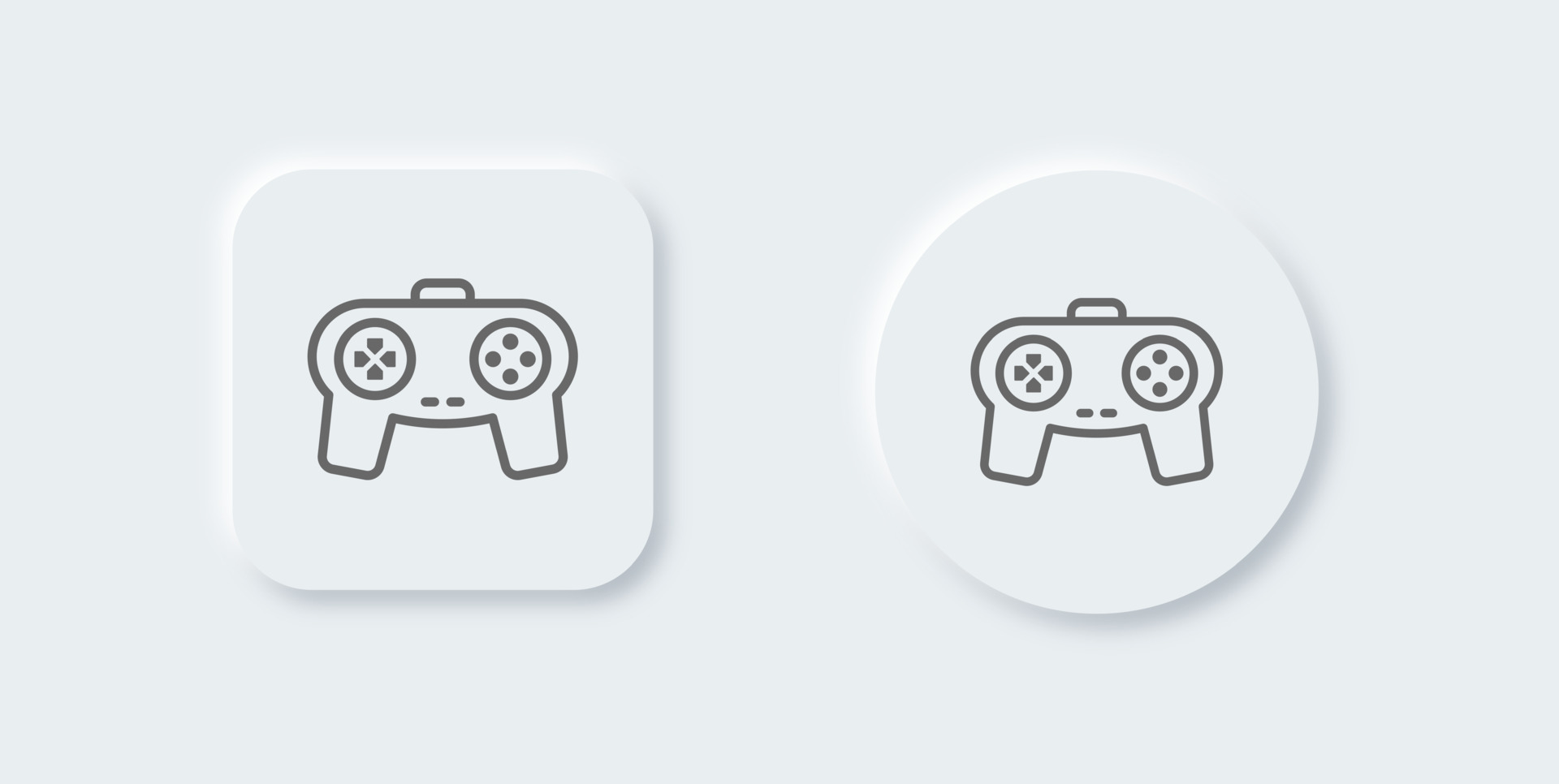 Joystick Line Icon In Neomorphic Design Style Game Console Sign Vector