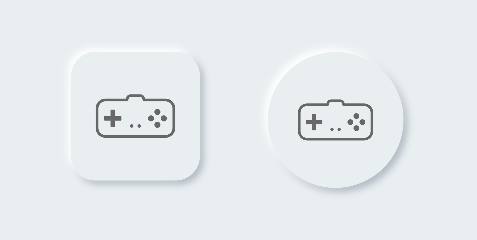 Joystick Line Icon In Neomorphic Design Style Game Console Sign Vector