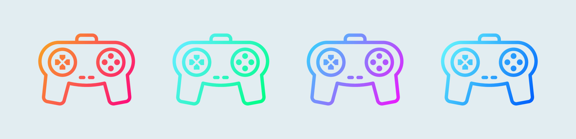 Joystick Line Icon In Gradient Colors Game Console Sign Vector
