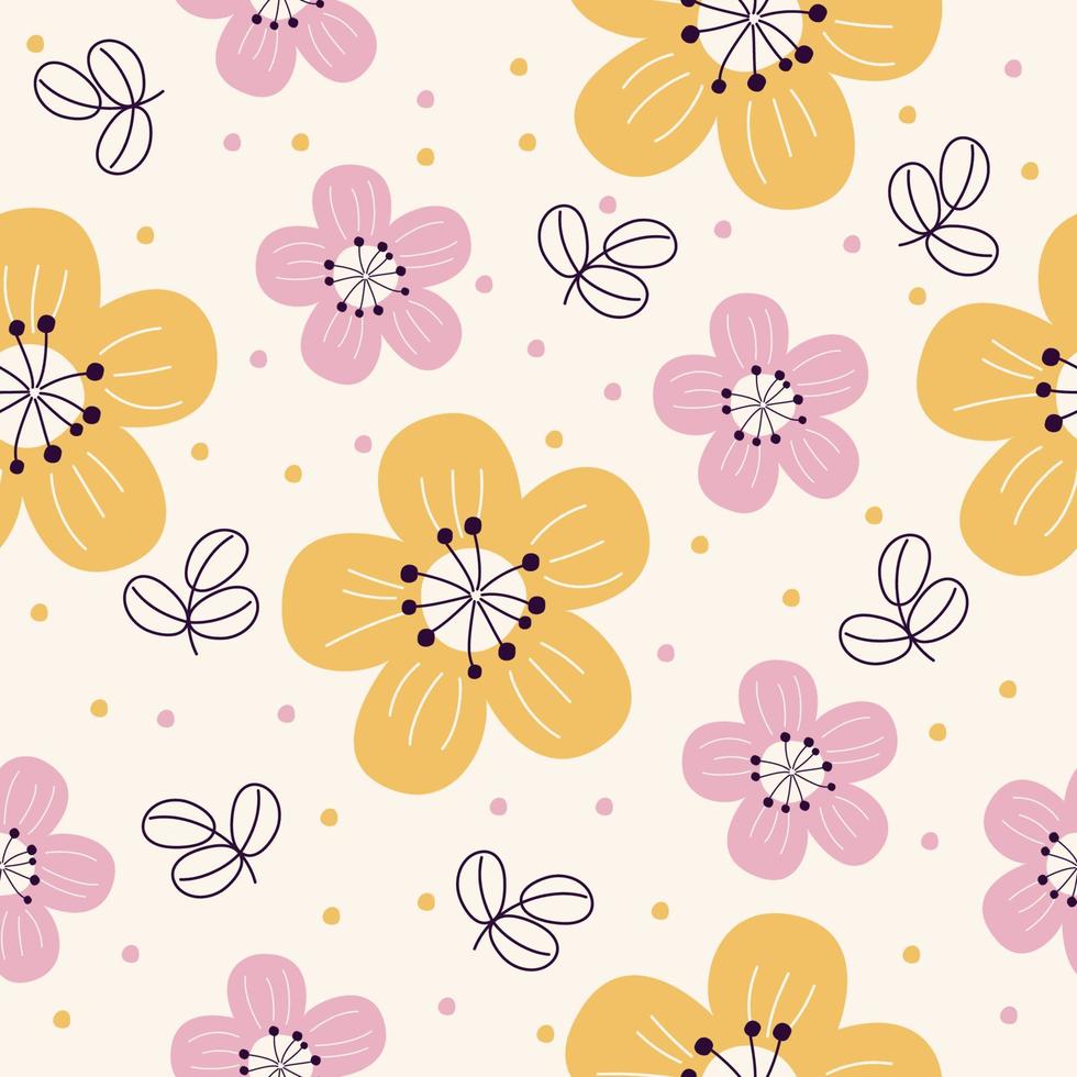 vector flat seamless spring pattern 8921587 Vector Art at Vecteezy