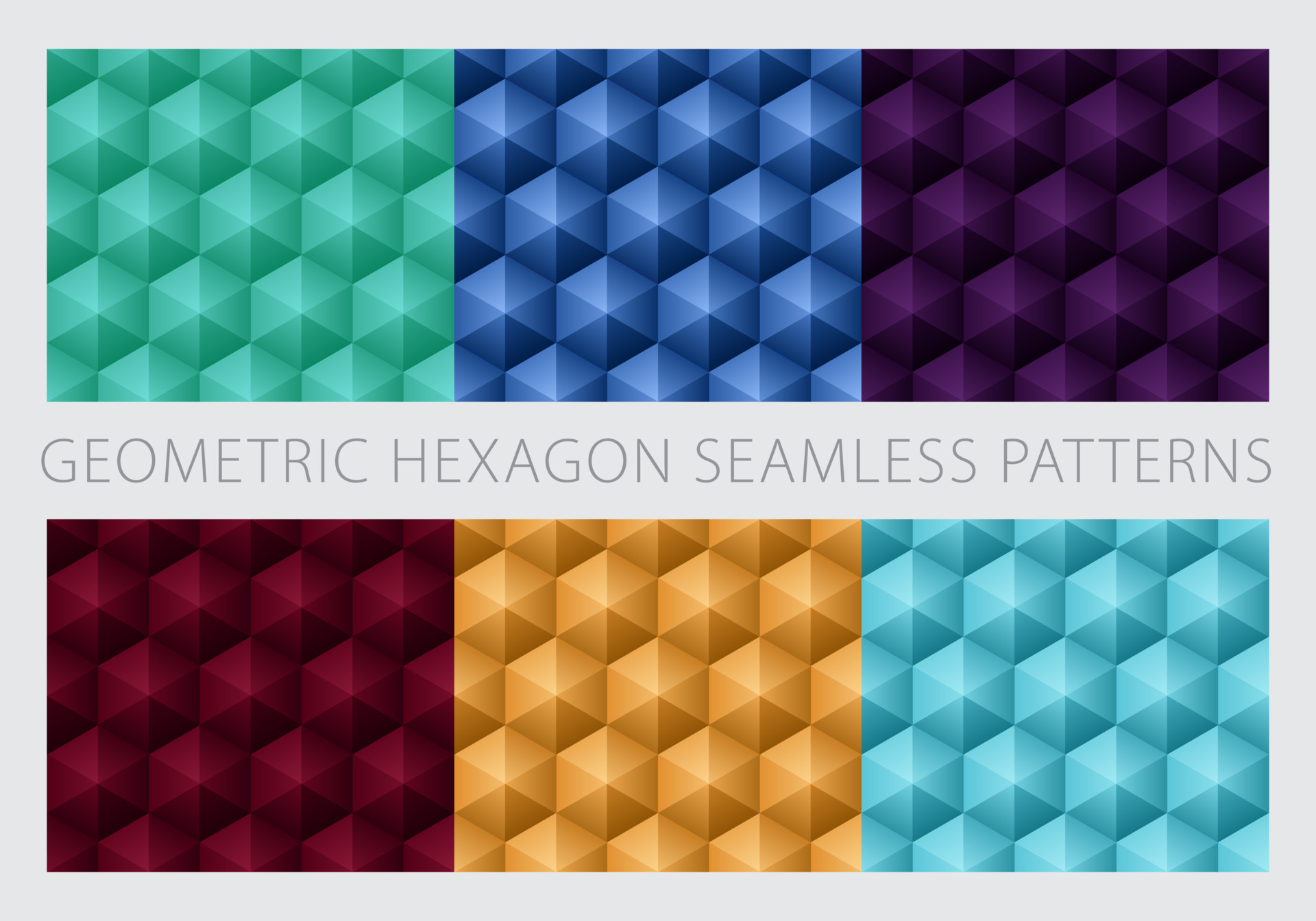Geometric Hexagon Seamless Patterns Set 8924899 Vector Art at Vecteezy