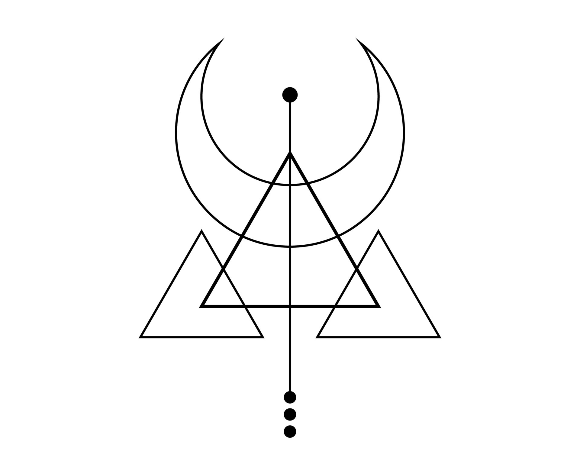 Magic Crescent Moon. Symbol of the Viking deity, Celtic Sacred Geometry, black logo tattoo ...