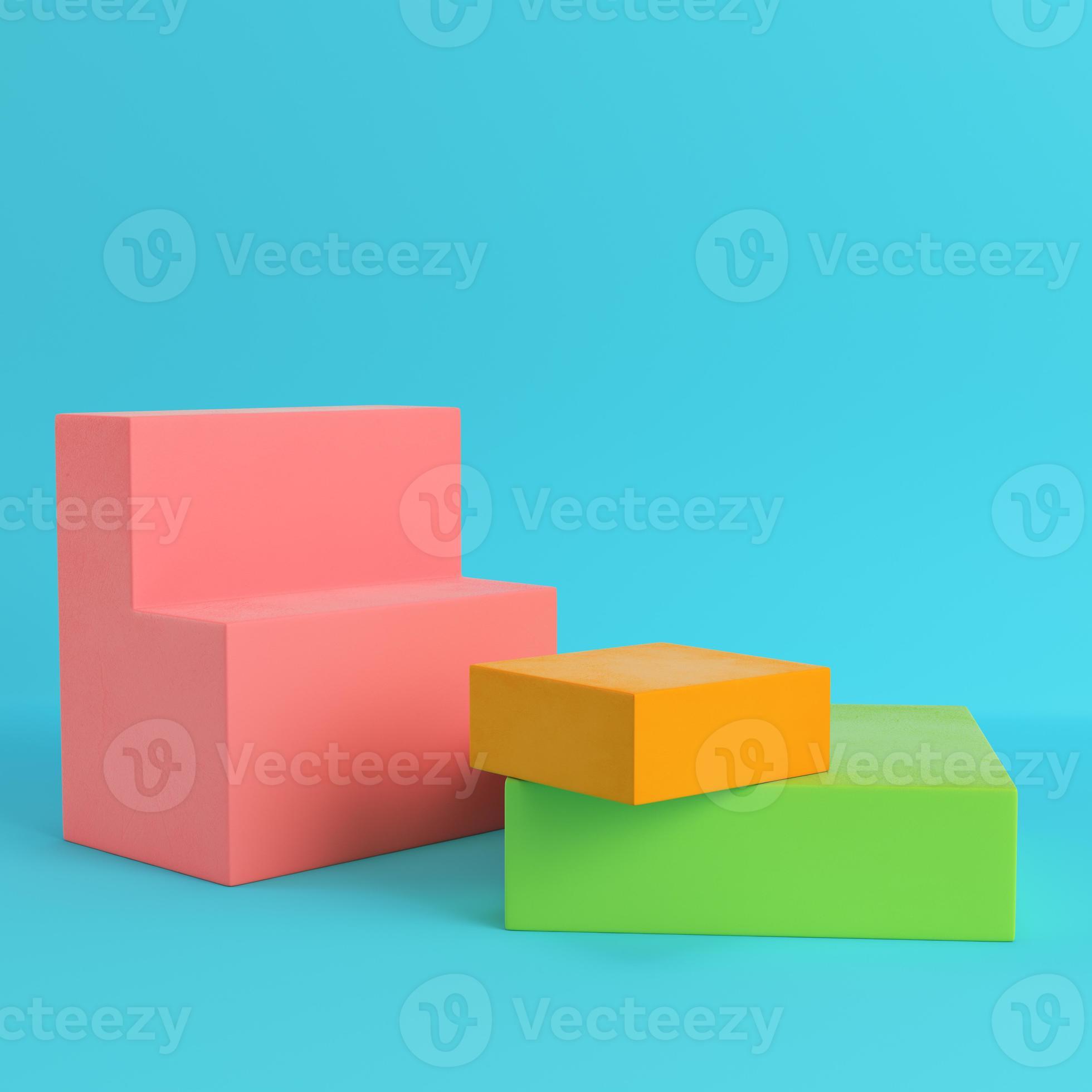 Colorfull boxes on bright blue background 8935397 Stock Photo at Vecteezy