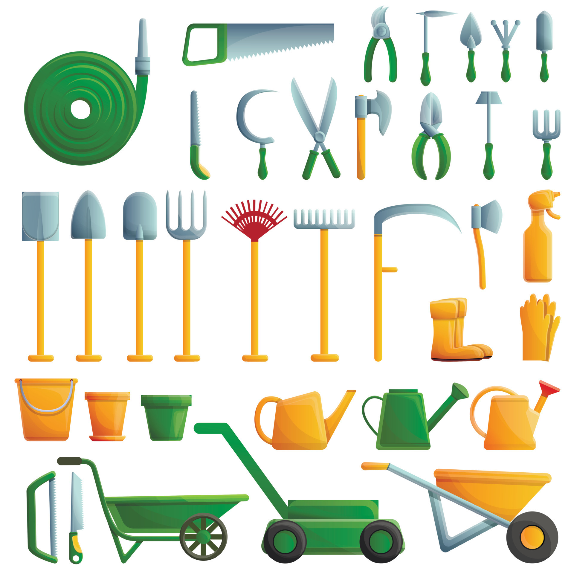 Gardening tools icons set, cartoon style 8939554 Vector Art at Vecteezy Gardening tools icons set, cartoon style 8939554 Vector Art at Vecteezy