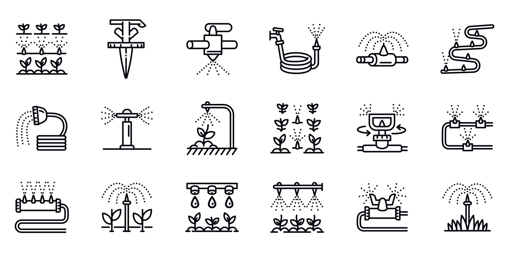Irrigation system icons set, outline style 8939935 Vector Art at Vecteezy Irrigation system icons set, outline style 8939935 Vector Art at Vecteezy