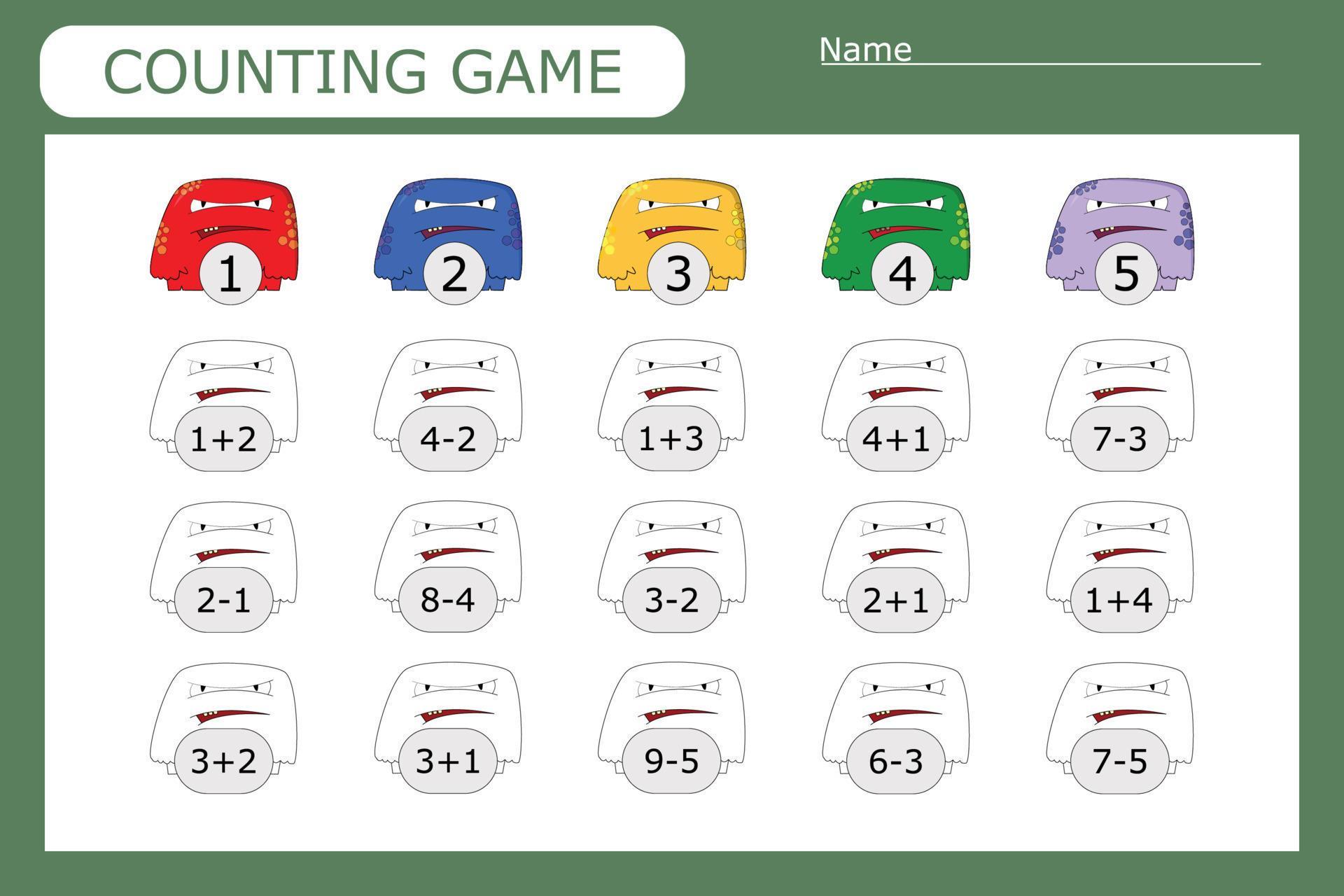 Educational game for children, kids. . Game learning math, counting ...