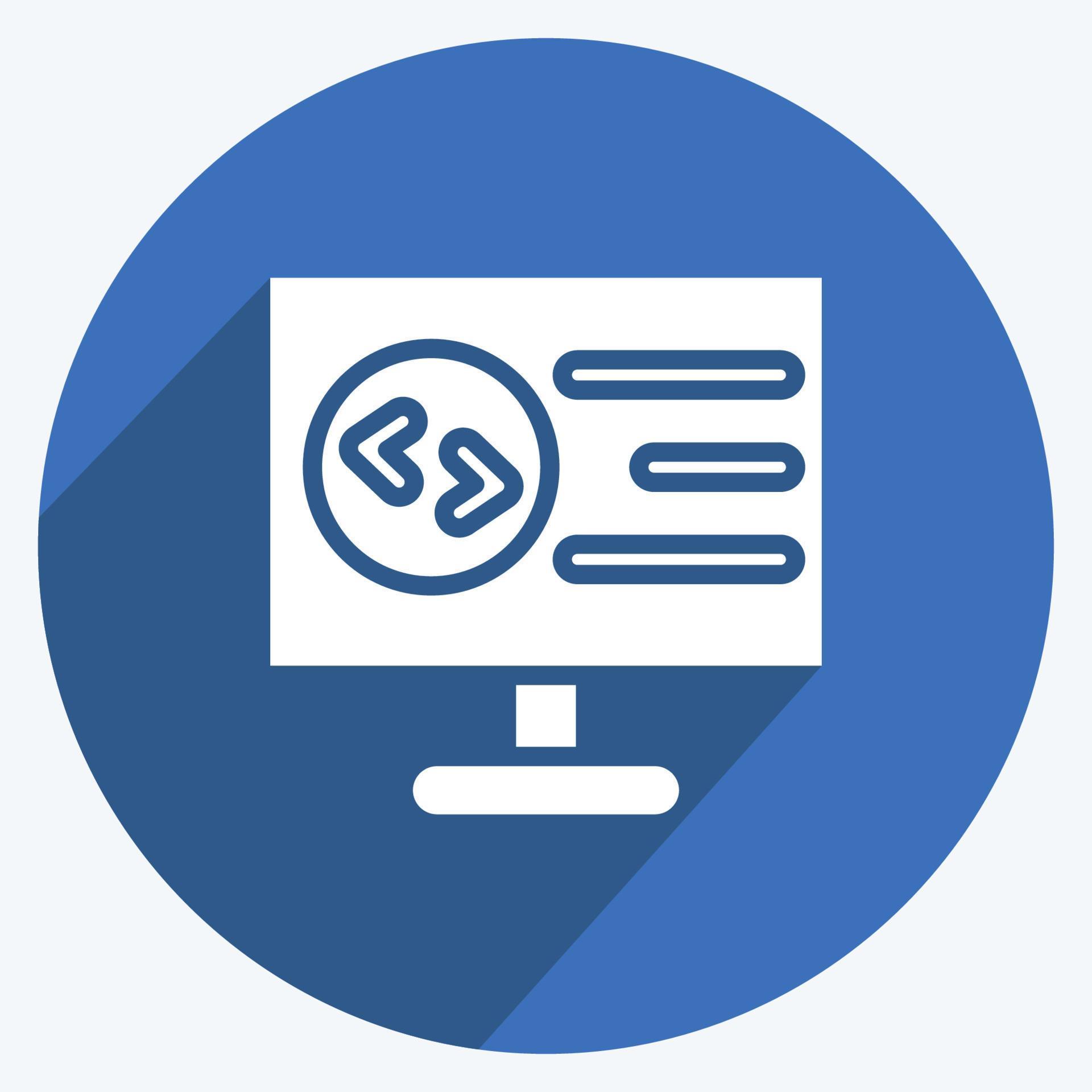Icon Computer Programming. suitable for education symbol. long shadow ...