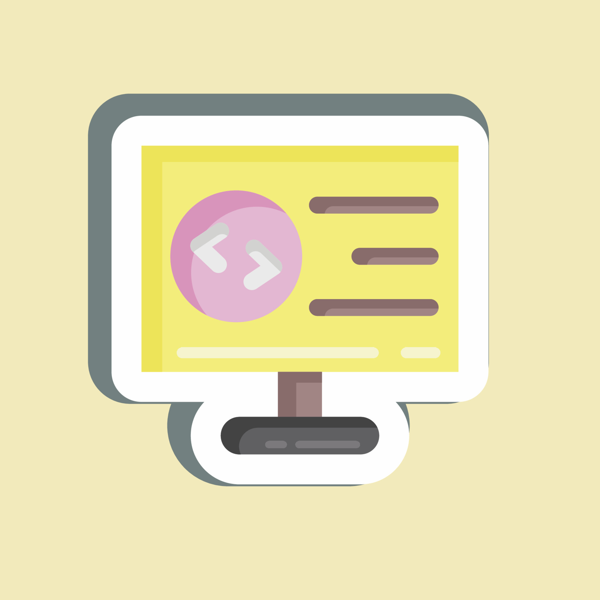 Sticker Computer Programming. suitable for education symbol. simple ...