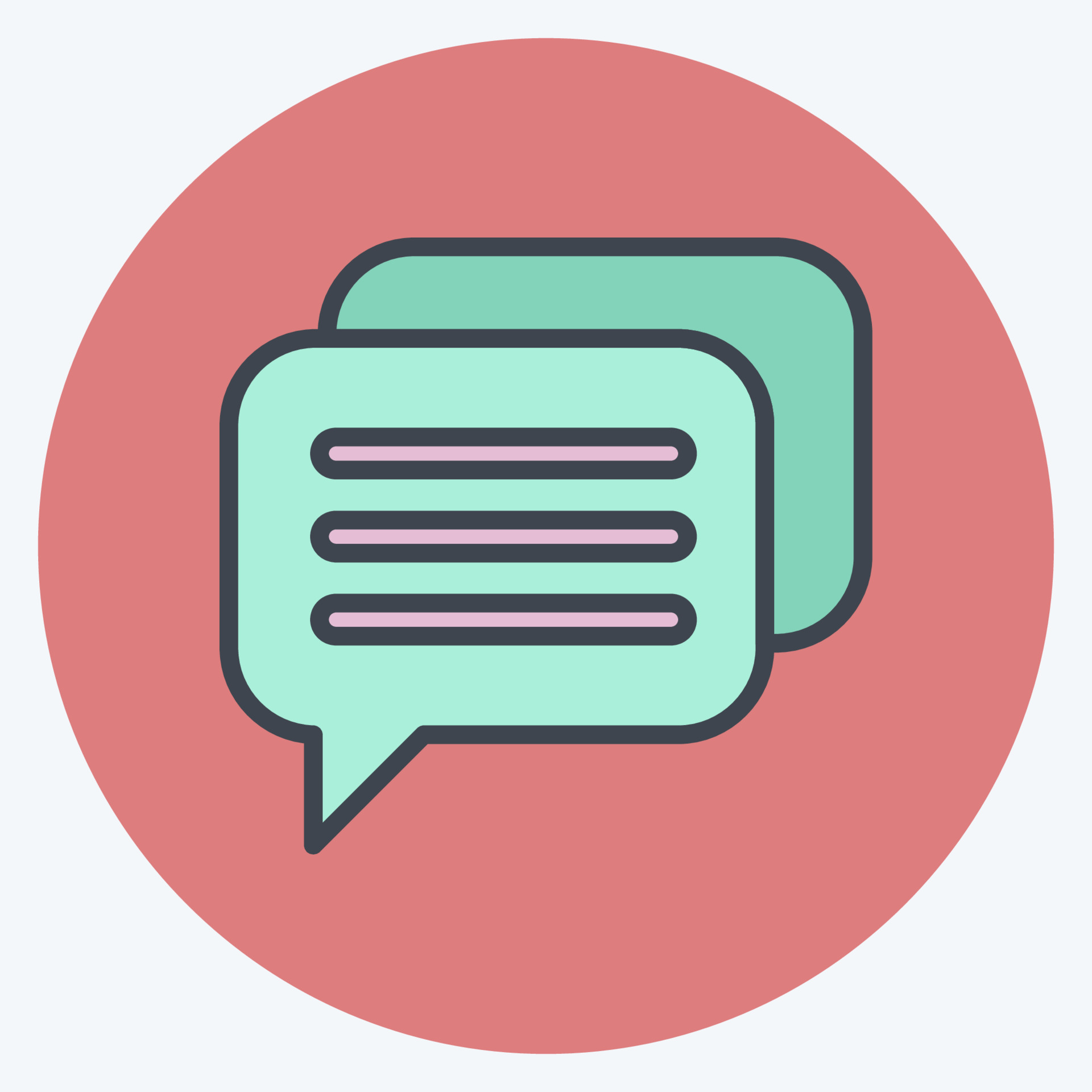 Icon Messages. suitable for Branding symbol. color mate style. simple ...