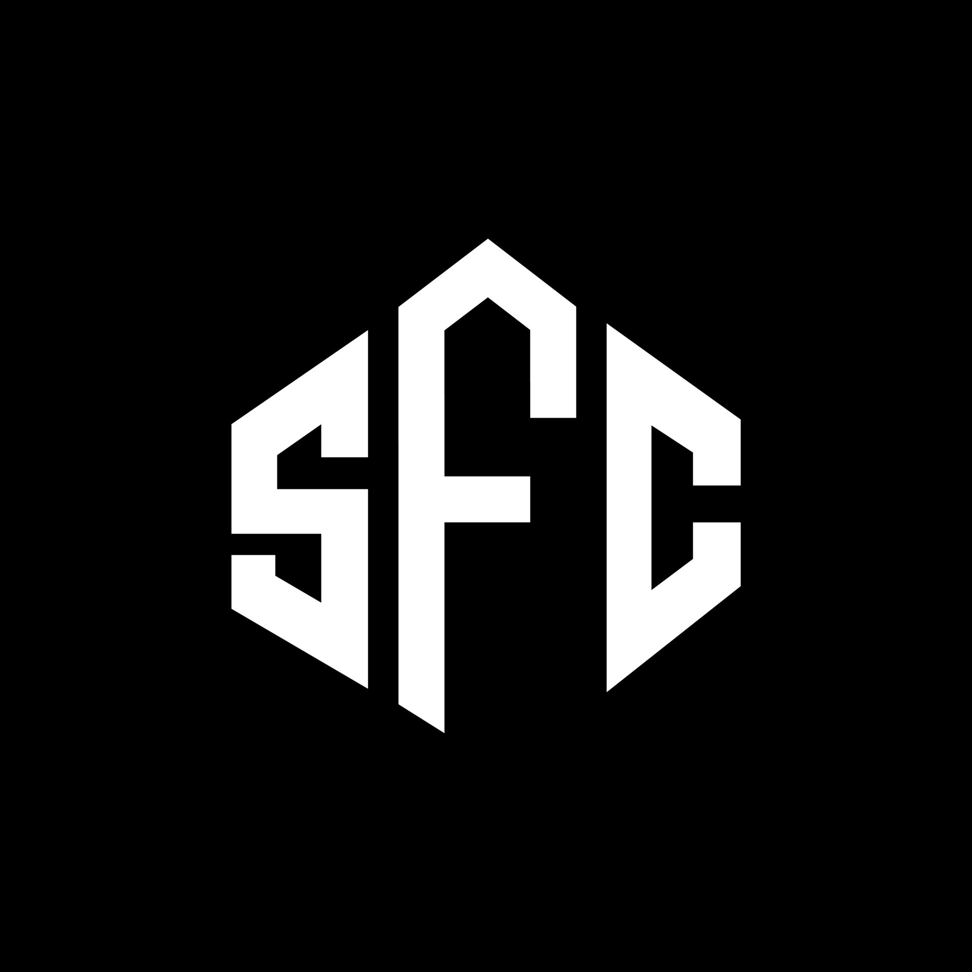Diseño De Logotipo De Letra Sfc Con Forma De Polígono Diseño De Logotipo En Forma De Cubo Y