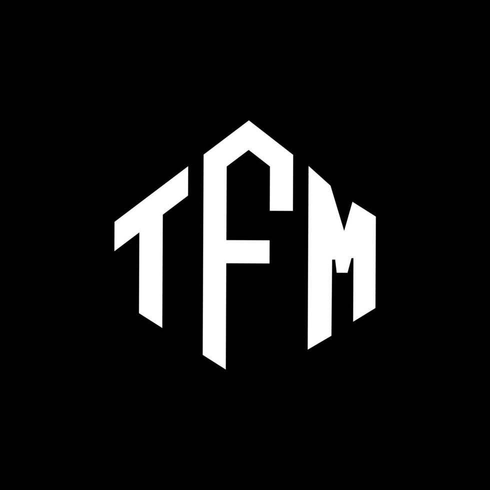 diseño de logotipo de letra tfm con forma de polígono. diseño de logotipo en forma de cubo y ...