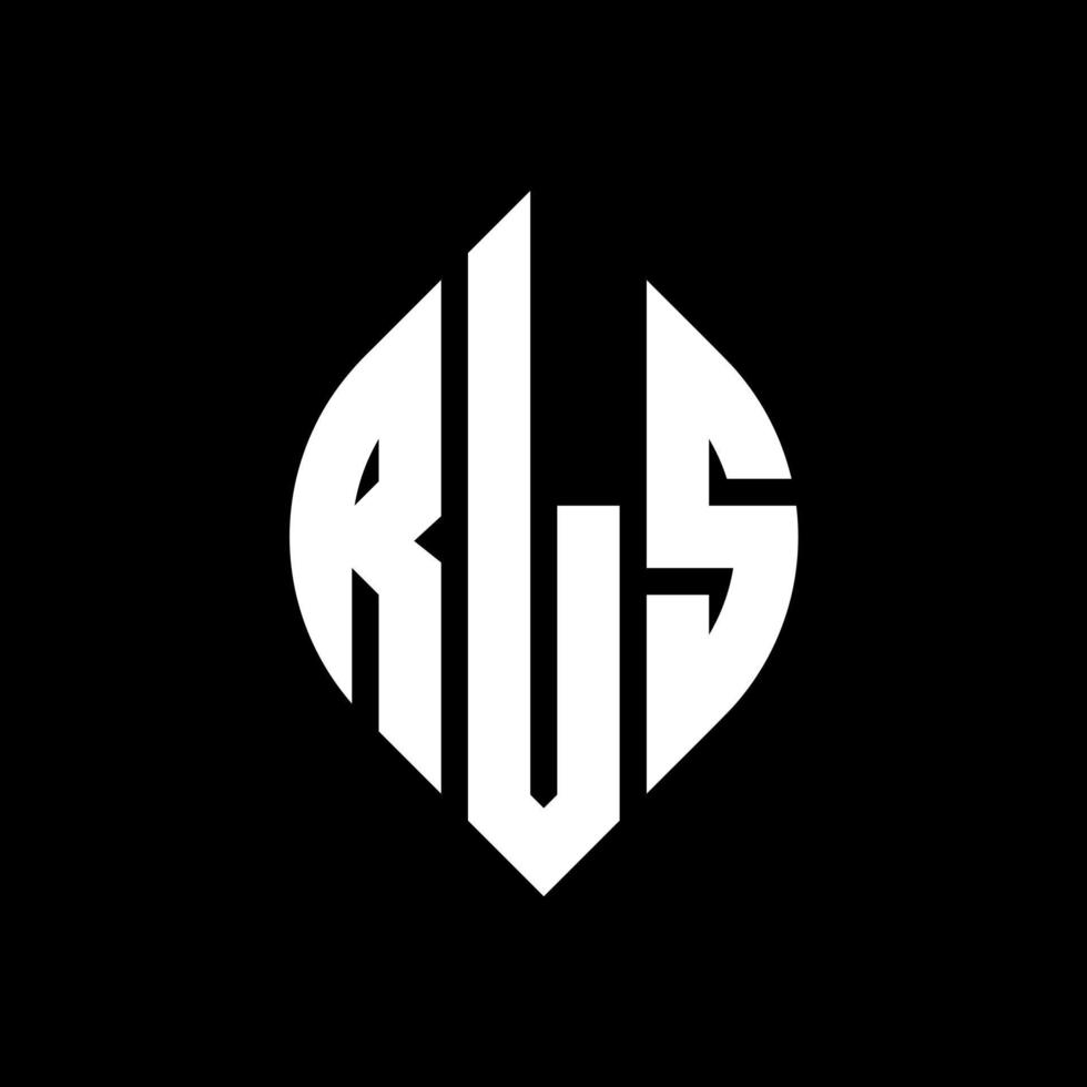 diseño de logotipo de letra circular rls con forma de círculo y elipse. rls letras elipses con ...