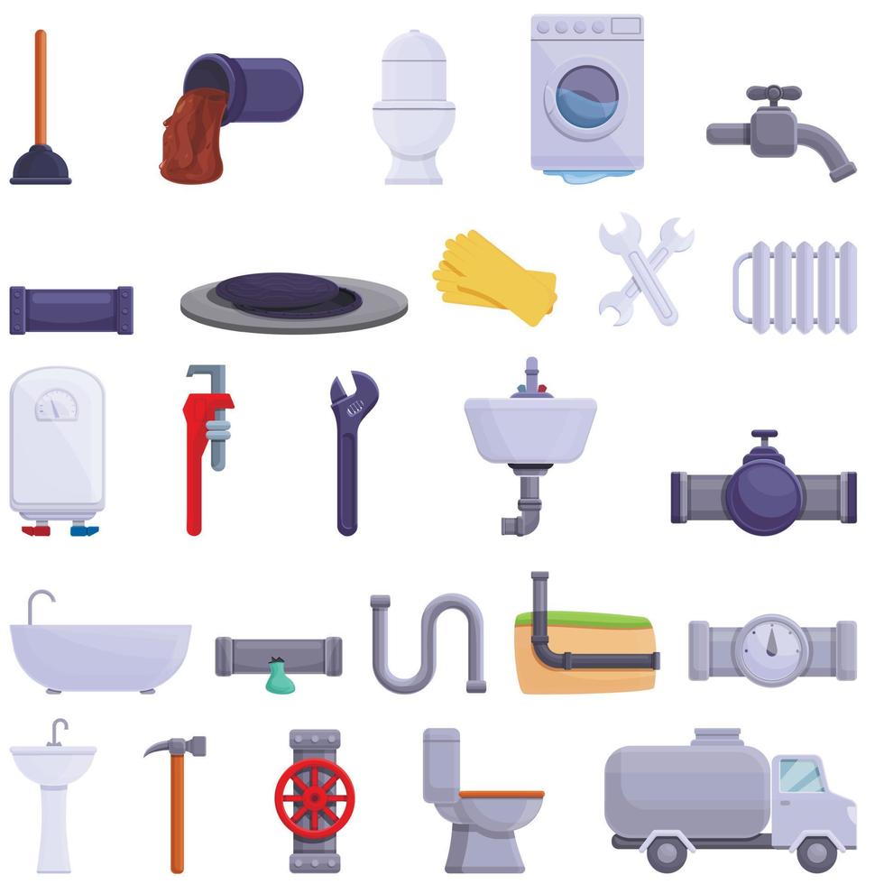 Sewerage icons set, cartoon style 8943735 Vector Art at Vecteezy Sewerage icons set, cartoon style 8943735 Vector Art at Vecteezy